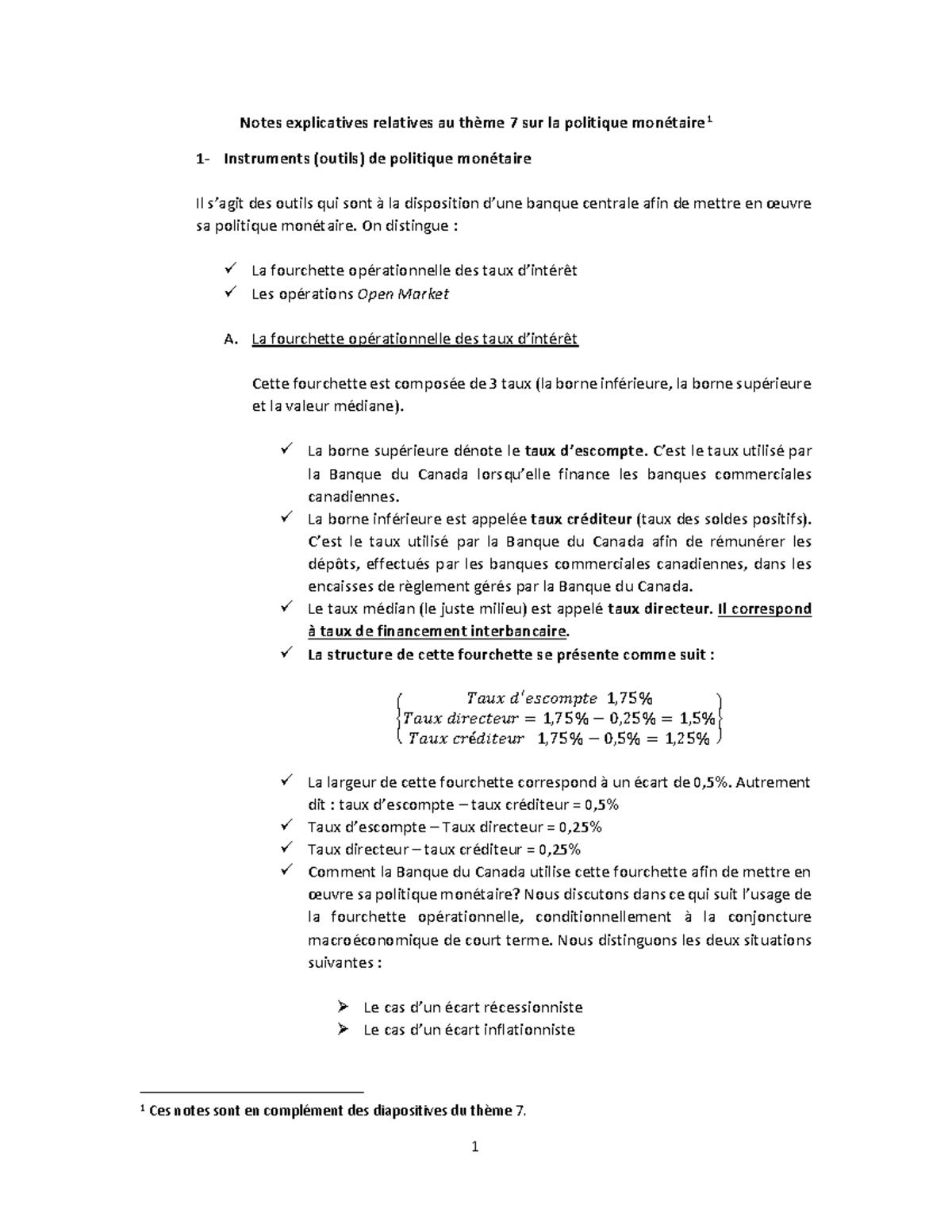 Notes explicatives relatives au thème 7 - 385213 - HEC Montréal - Studocu