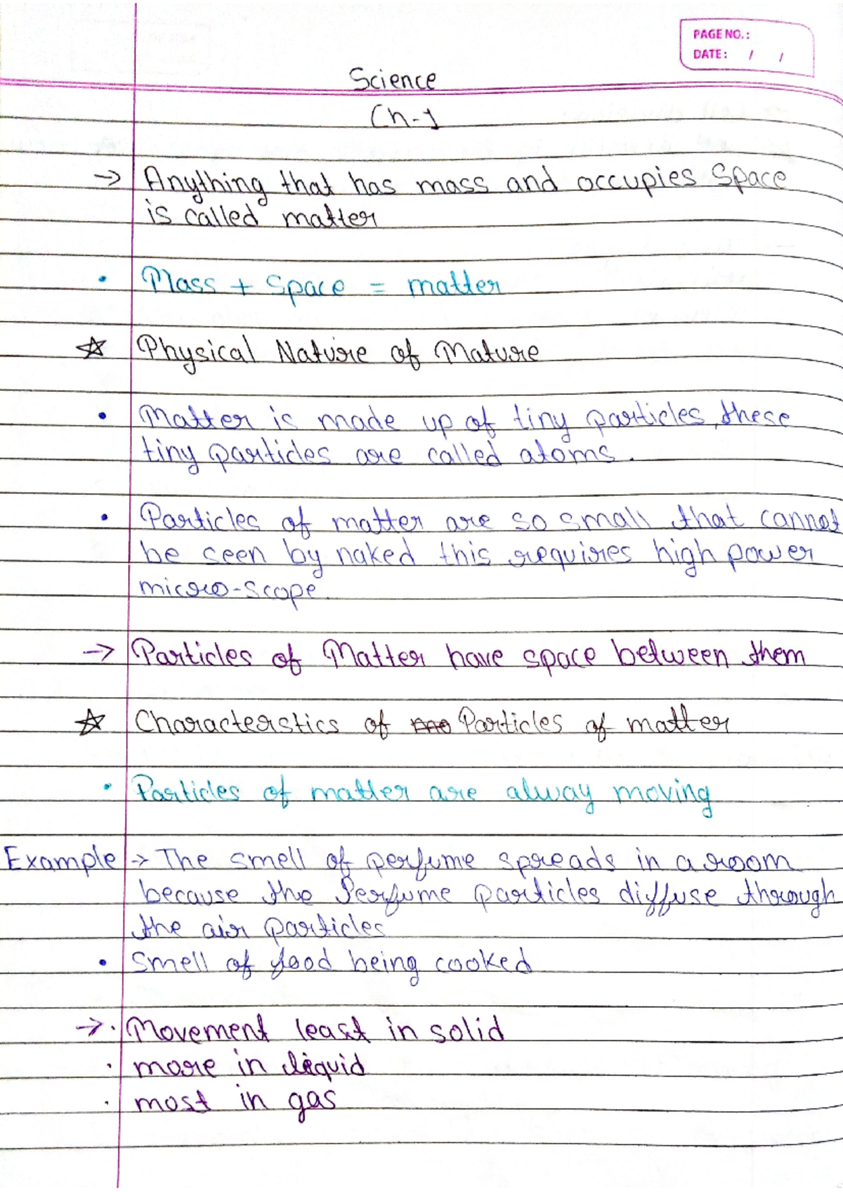 Class 9th science Ch 1 - PAGE NO.: DATE: Science Anything that has mass ...