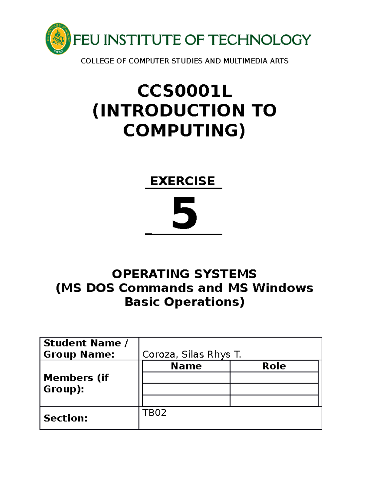 M5 Technical 1 Software Operating System Copy - COLLEGE OF COMPUTER ...