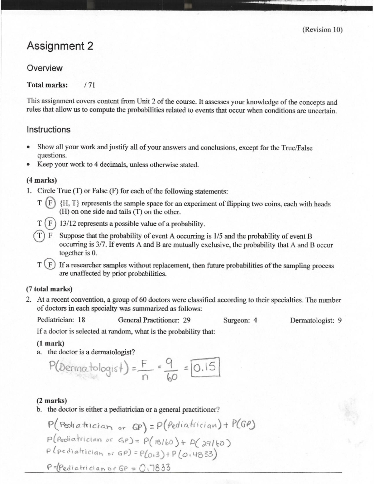 Assignment 2-math215 - Math 215 - AU - Studocu