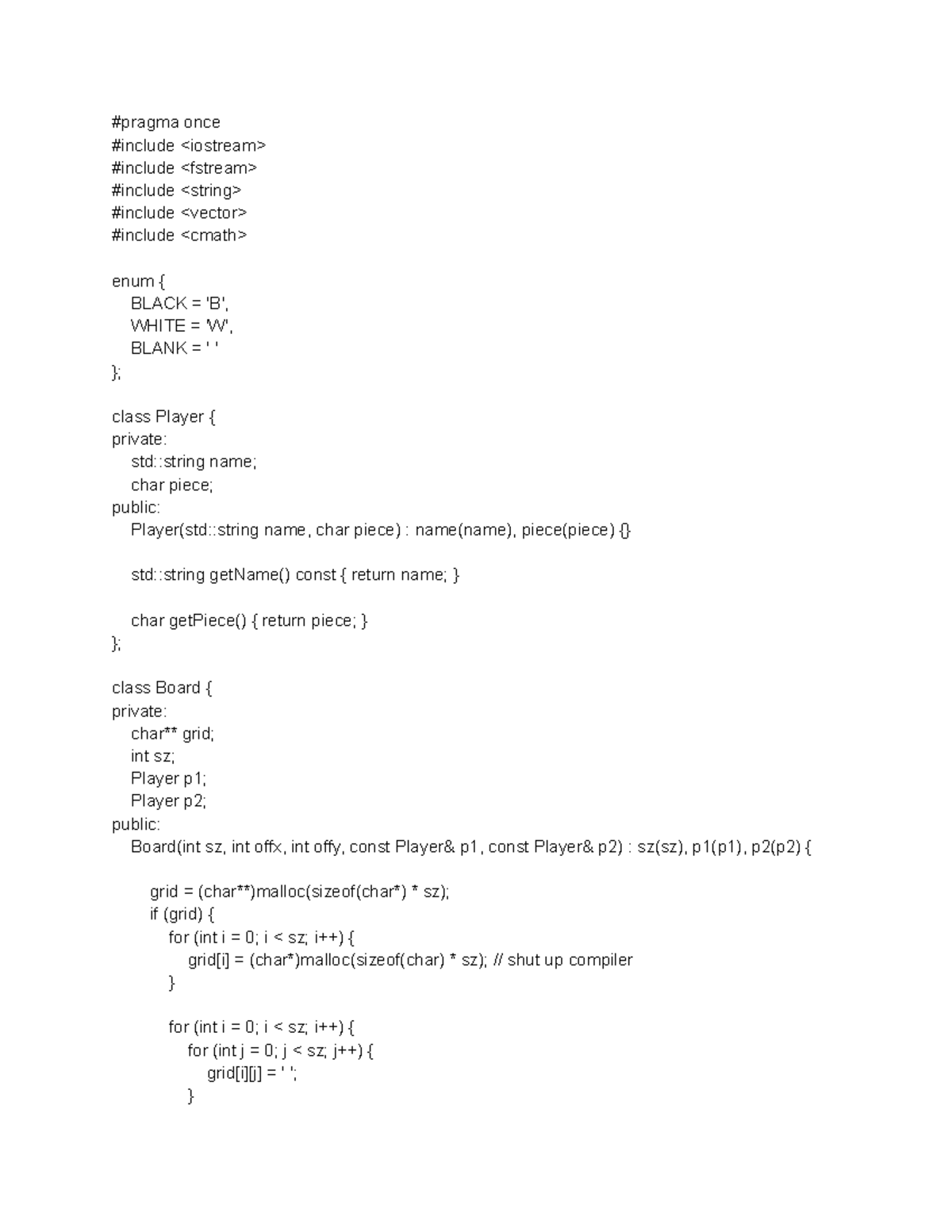 Final Assignment(Othello Game code) - #pragma once #include #include - Studocu