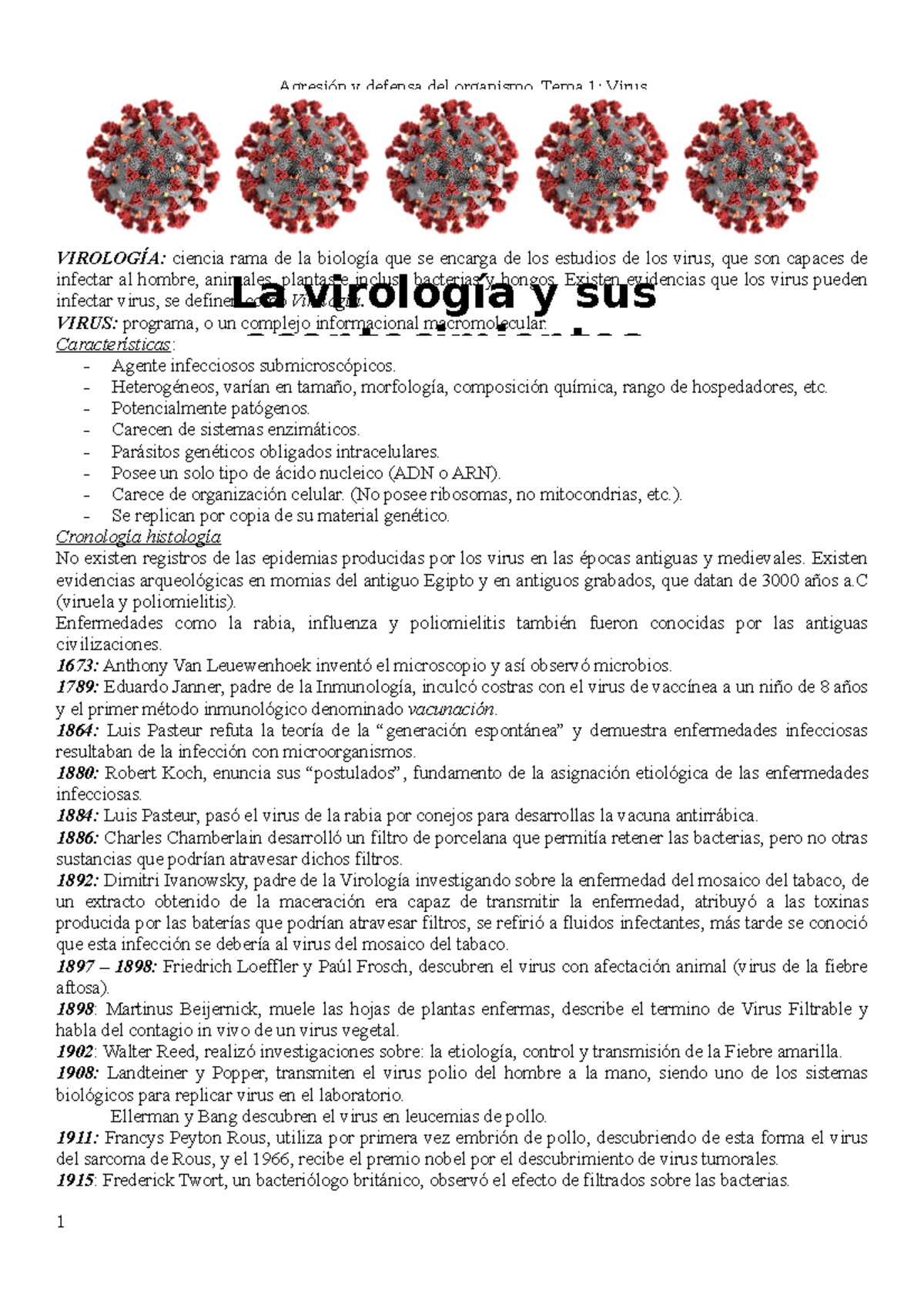 Resumen 02 - Virus - Apuntes de clase + bibliografía - VIROLOGÍA ...