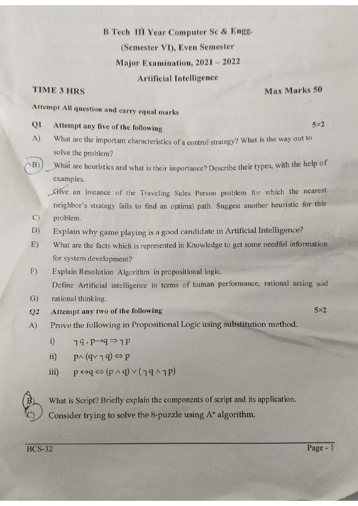 Major - Pyq - Computer science - Studocu