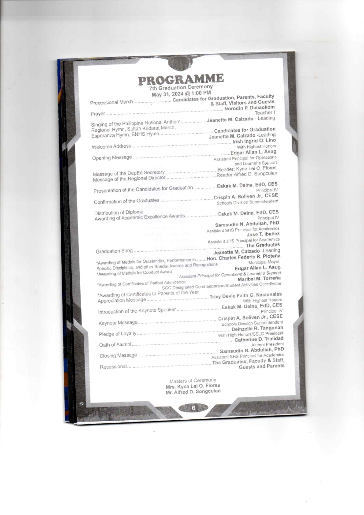 Completion program Grade 10 - PROGRAMME 7th Graduation Ceremony May 31 ...