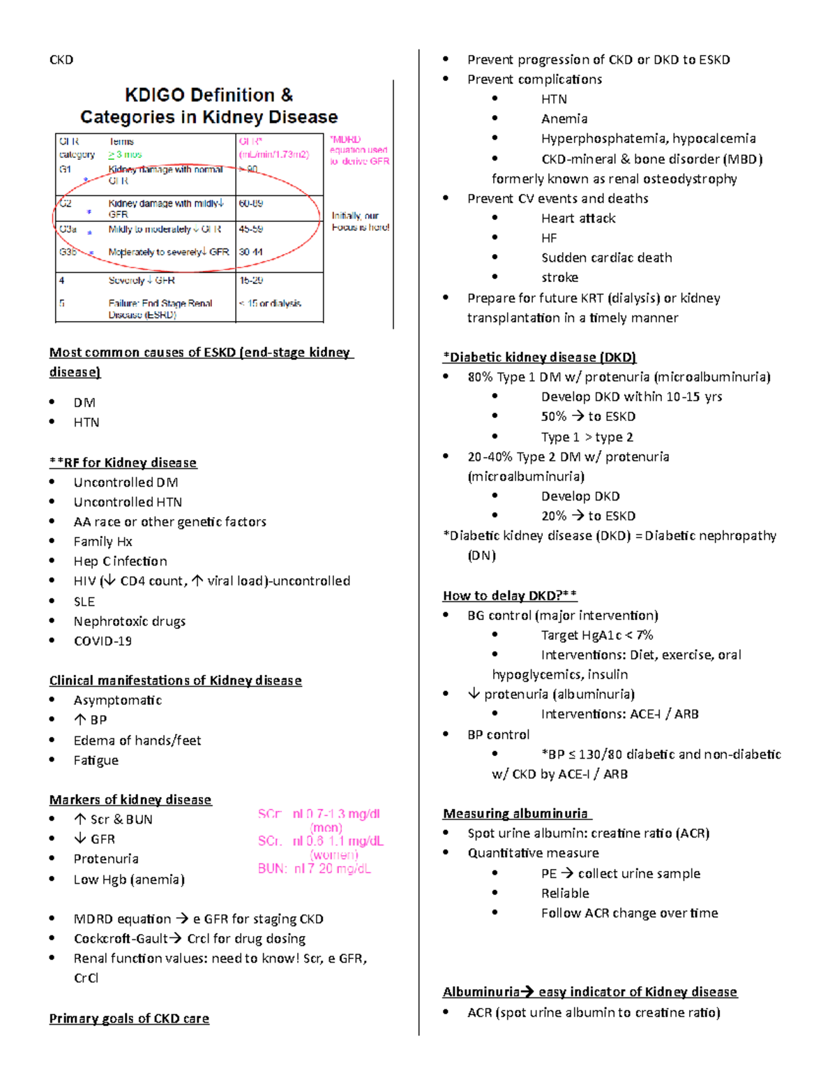 3 - CKD Most common causes of ESKD (end-stage kidney disease) DM HTN ...
