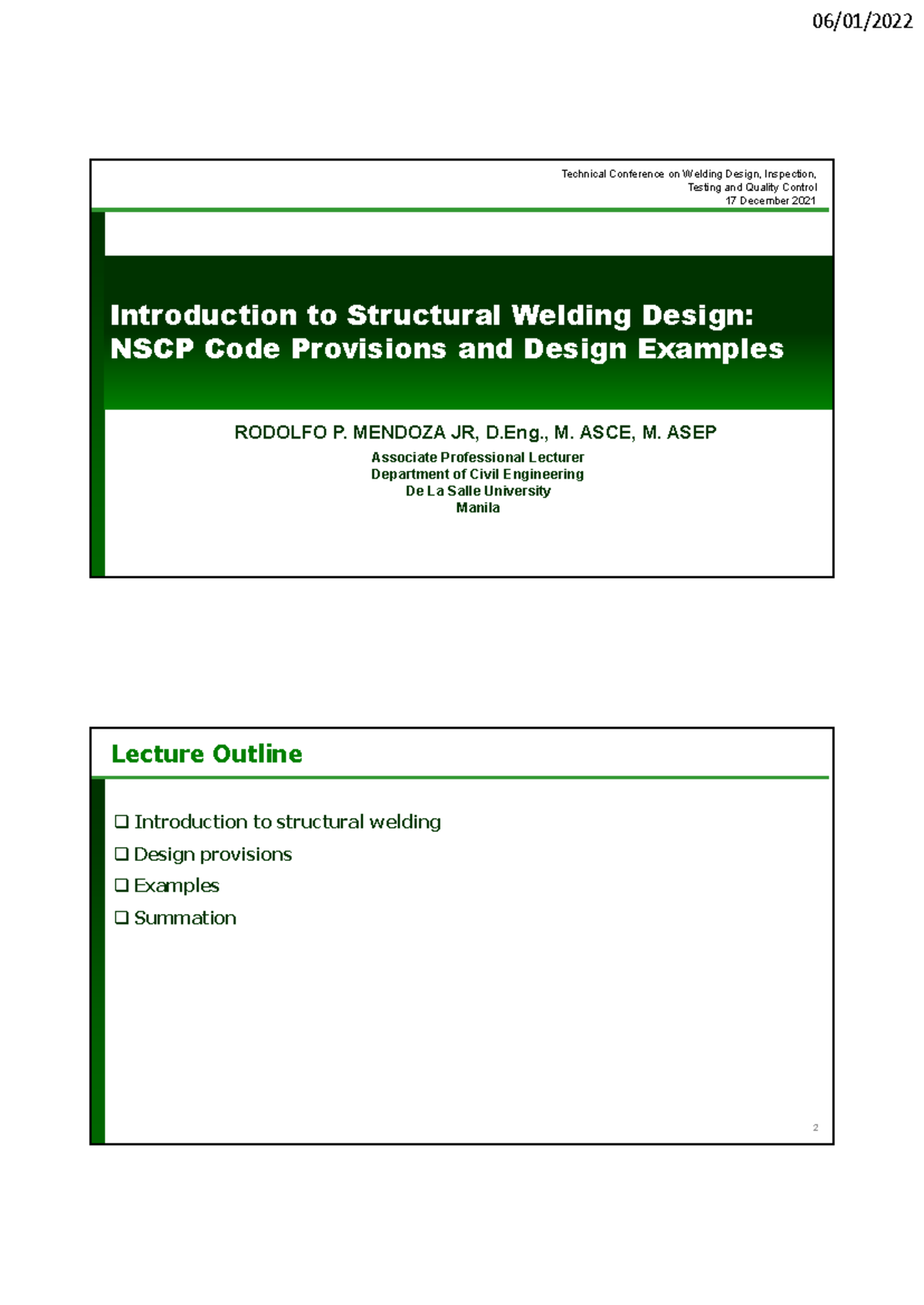 Module 1 Introduction to Structural Welding Design - Introduction to Structural Welding Design ...