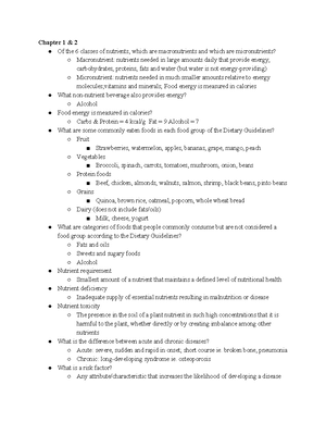 Study Guide Exam 3 - Chapters 10-13 Vitamins and Minerals - Study Guide ...