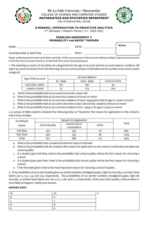Module 2 - Lesson 3 Measures of Dispersion with EA - Module 2 LESSON 3 ...