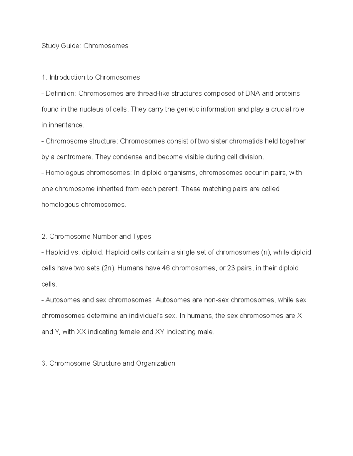 Chromosomes 3 - They carry the genetic information and play a crucial ...