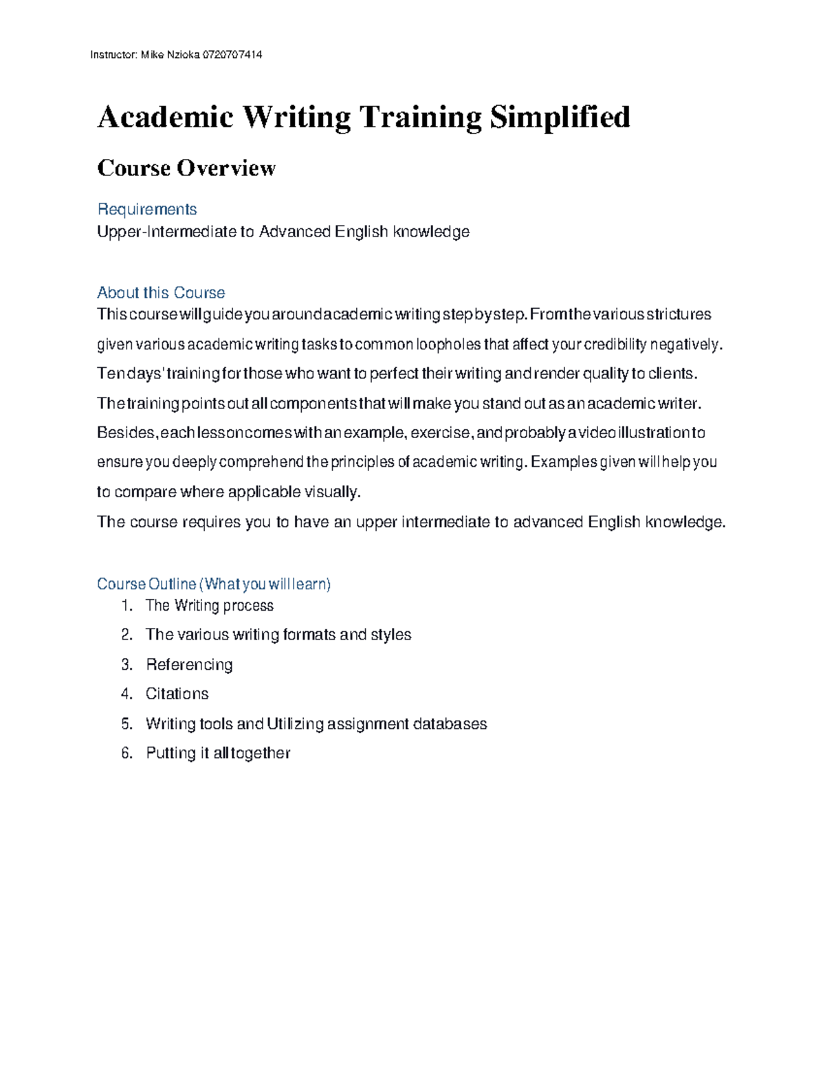 Academic Writing Training Simplified- Edited - Academic Writing ...
