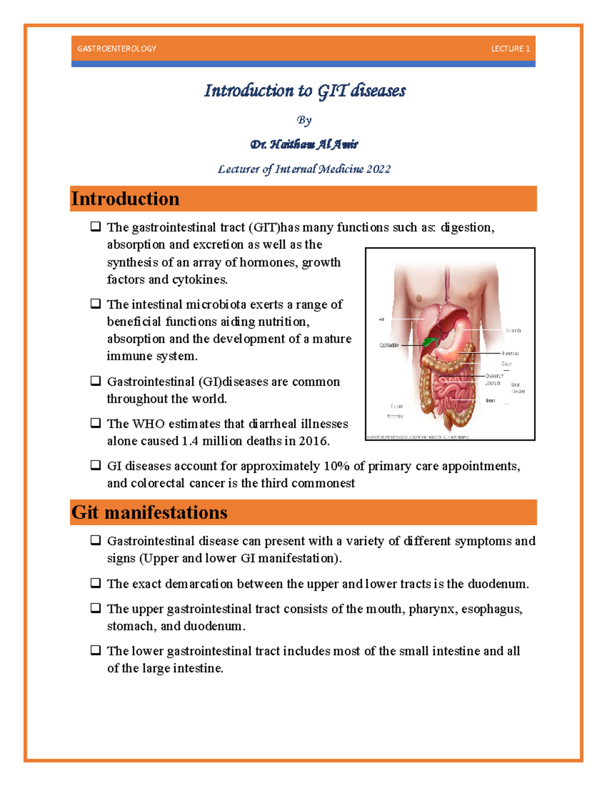 Git manifestations - Introduction to GIT diseases By Dr. Haitham Al ...