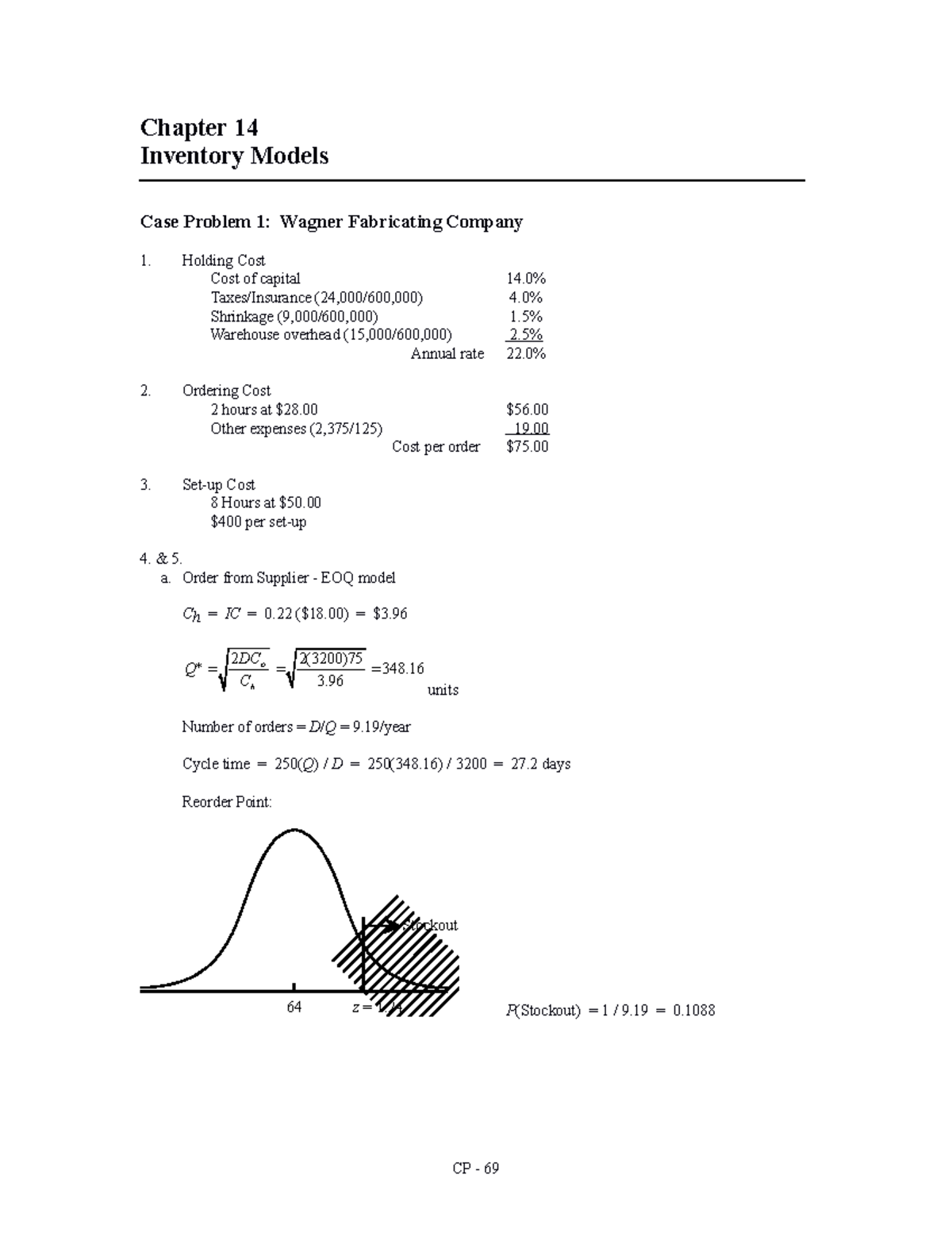 QMB12E Case Chapter 14 - quản trị nhân lực case - Inventory Models Case Problem 1: Wagner - Studocu