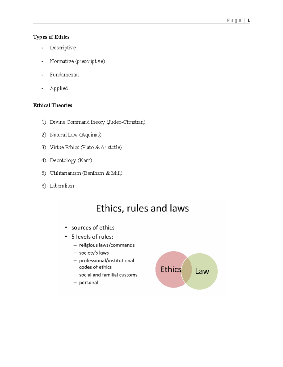 Part 1 - notes - Types of Ethics - Descriptive - Normative ...