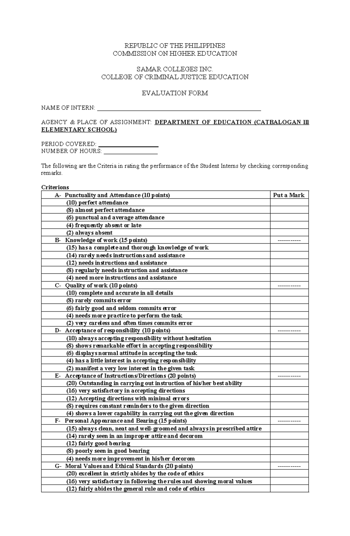 Evaluation-for-Dep Ed - REPUBLIC OF THE PHILIPPINES COMMISSION ON ...