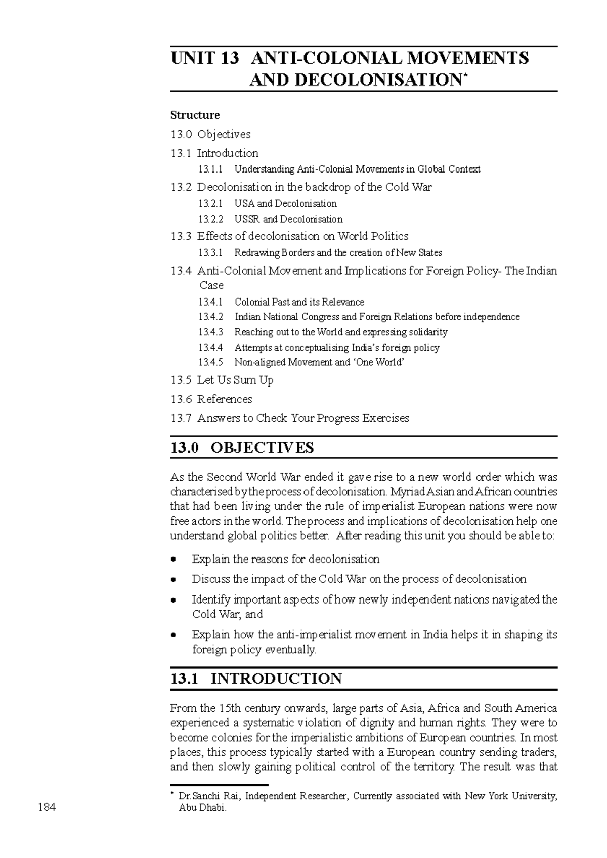 Unit-13 - Understanding colonialism ans decolonization - 184 ...