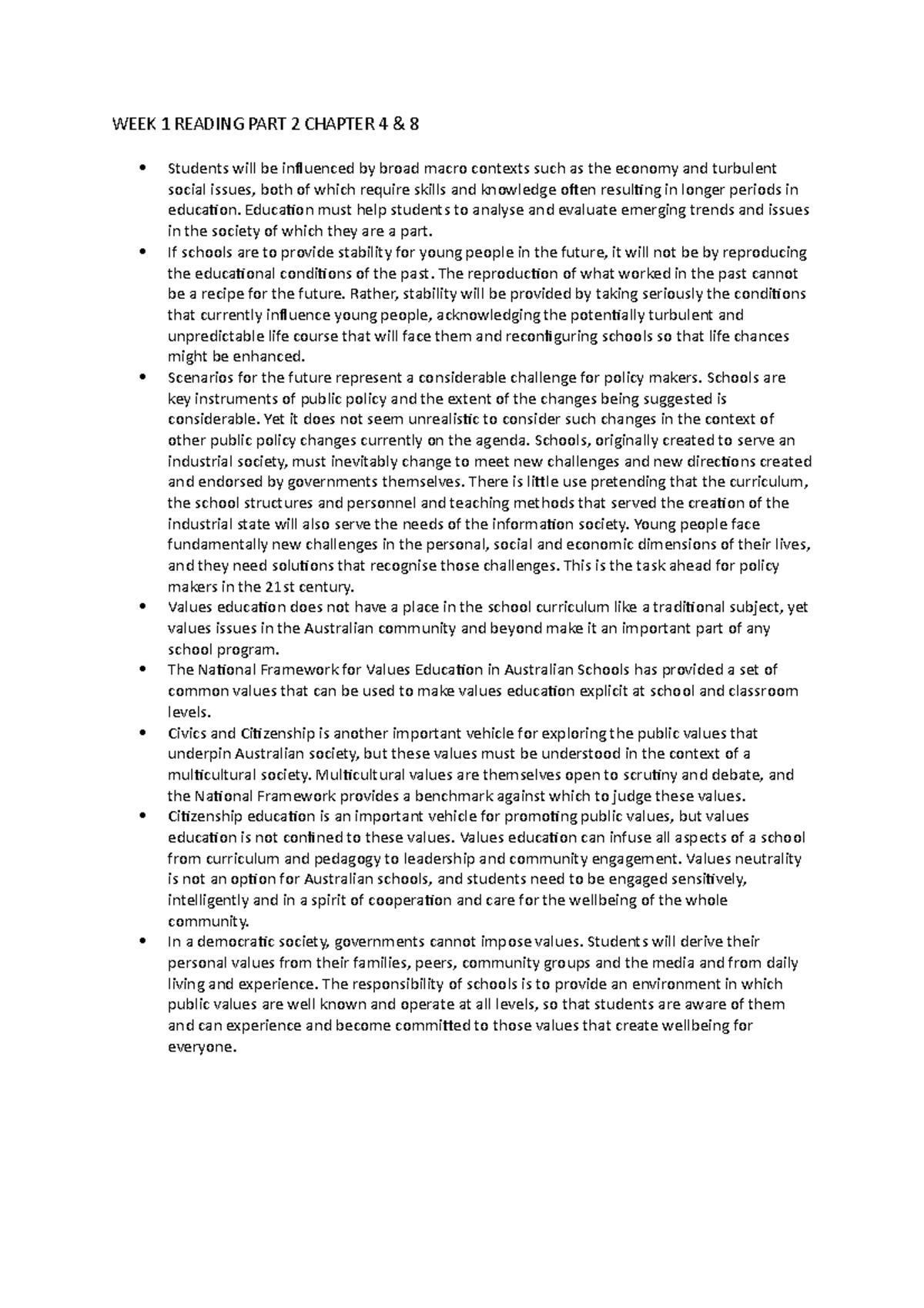 WEEK 1 Reading PART 2 Chapter 4 - WEEK 1 READING PART 2 CHAPTER 4 & 8 ...