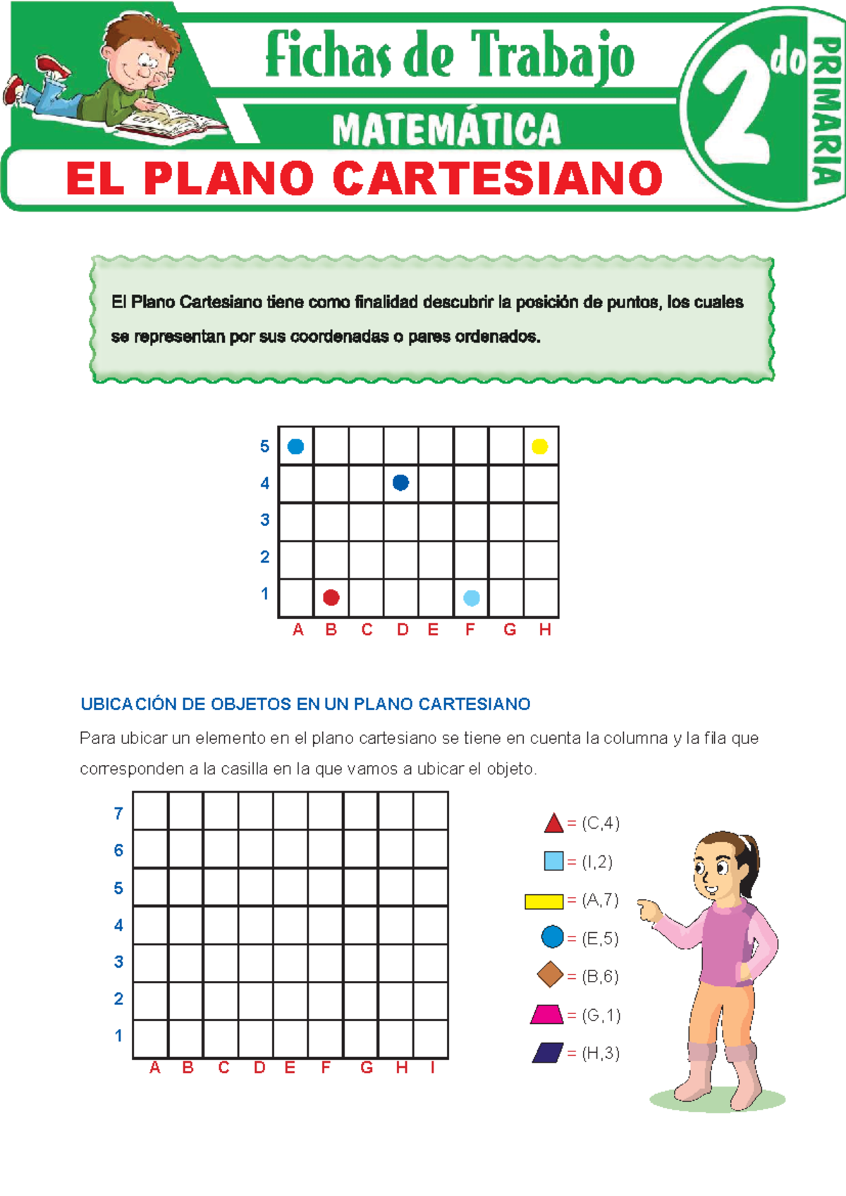 El plano cartesiano para Segundo Grado de Primaria - Matemática I - A B ...
