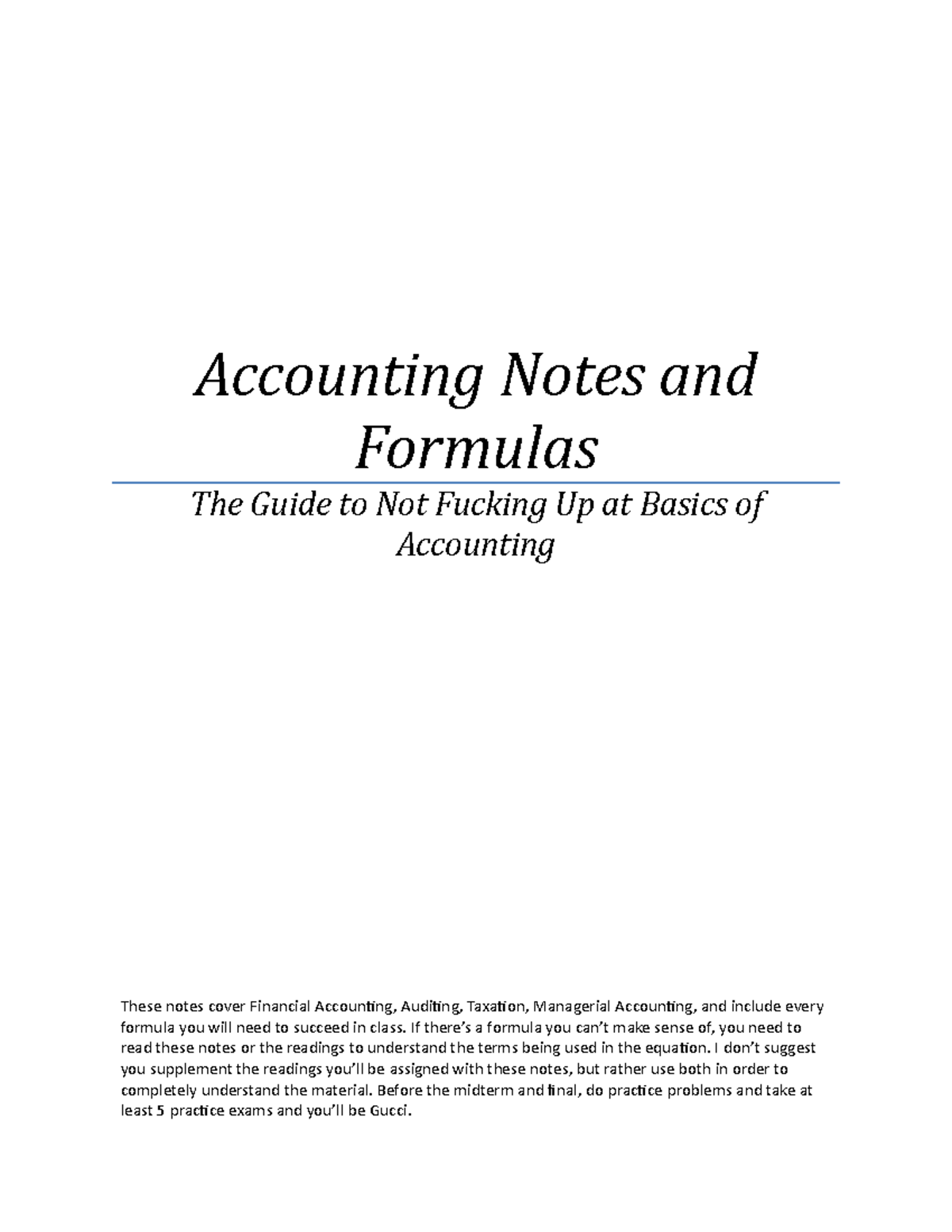 A100 Formulas - Accounting Notes and Formulas The Guide to Not Fucking ...