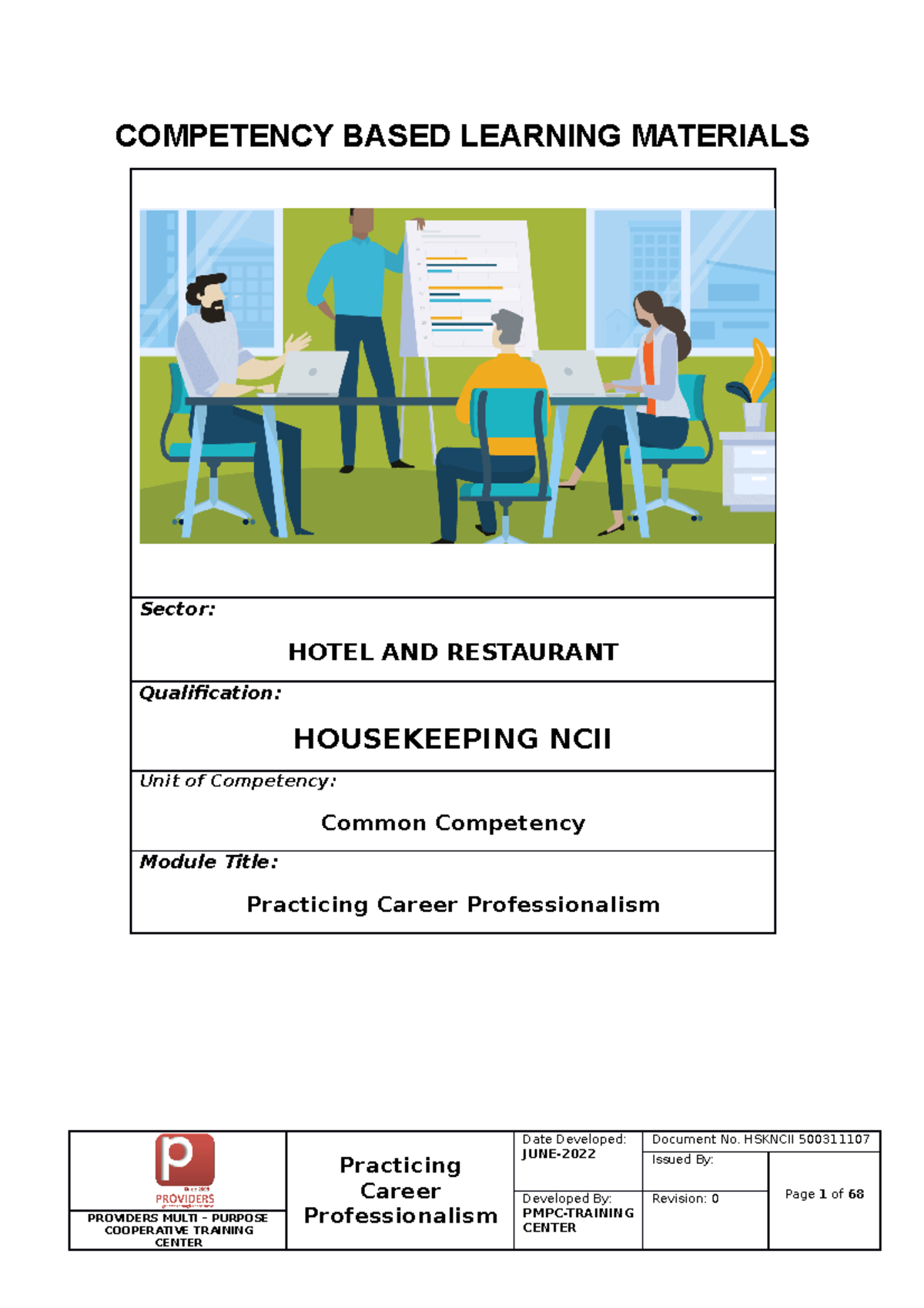 Practicing Career Professionalism Revision 1 - Sector: HOTEL AND ...