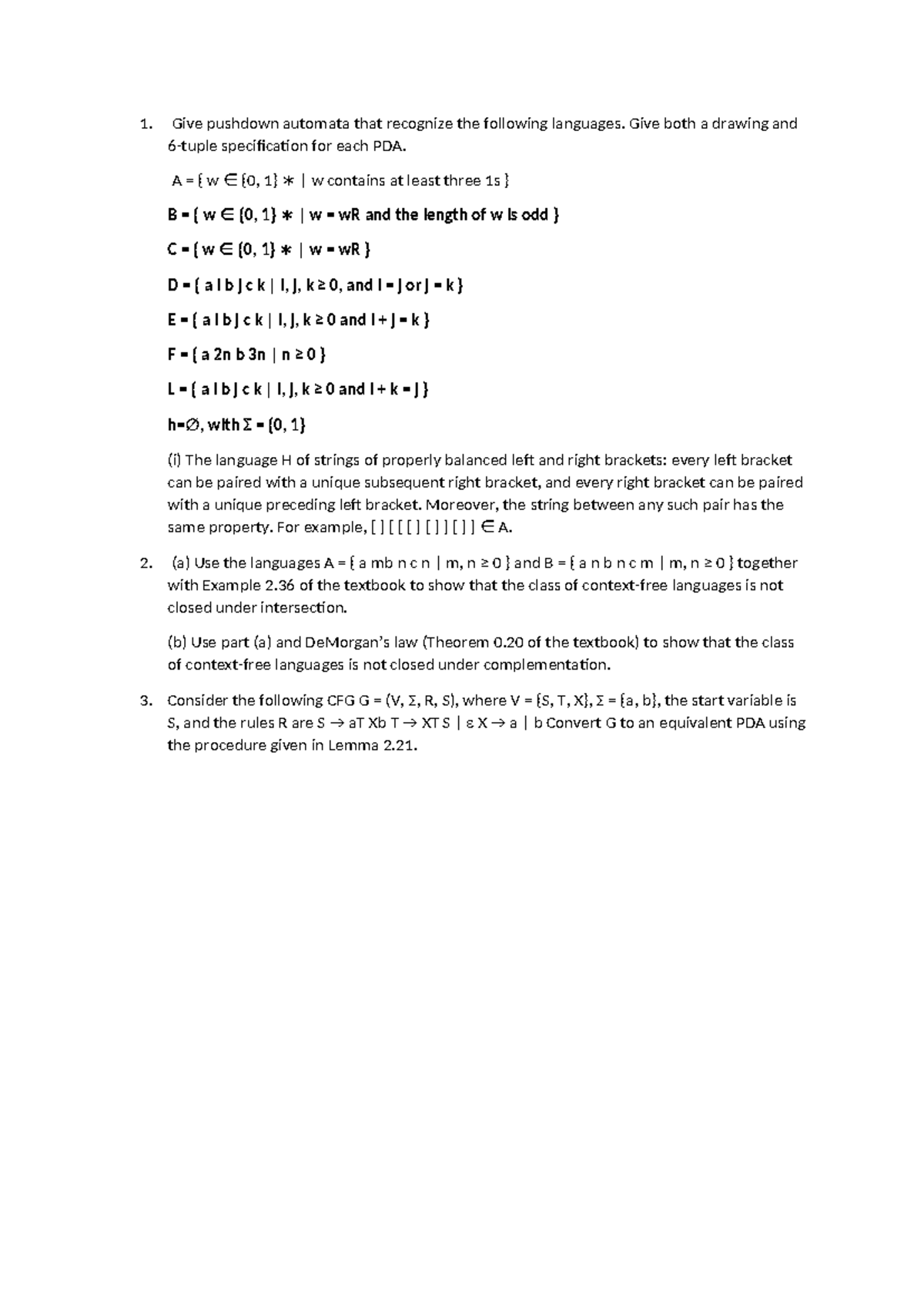 Worksheet-1 - ............................. - Give pushdown automata ...