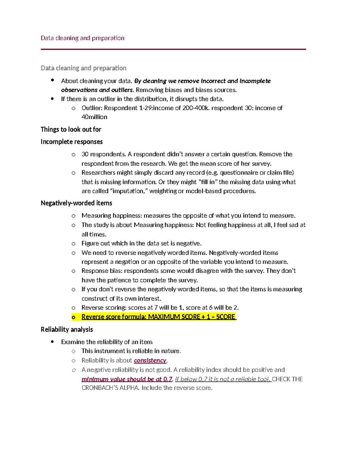 Data cleaning & preparation - Data cleaning and preparation Data ...