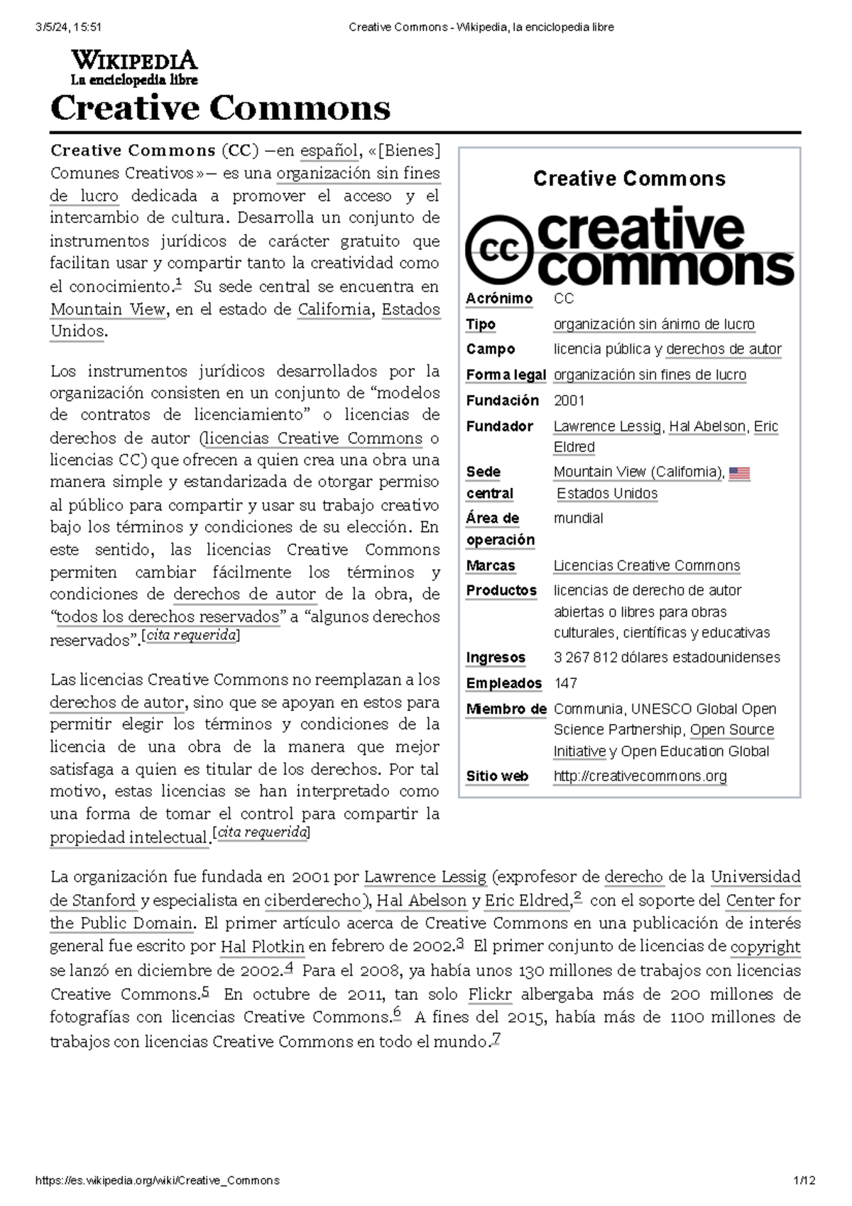 Creative Commons - Wikipedia, la enciclopedia libre - Creative Commons ...