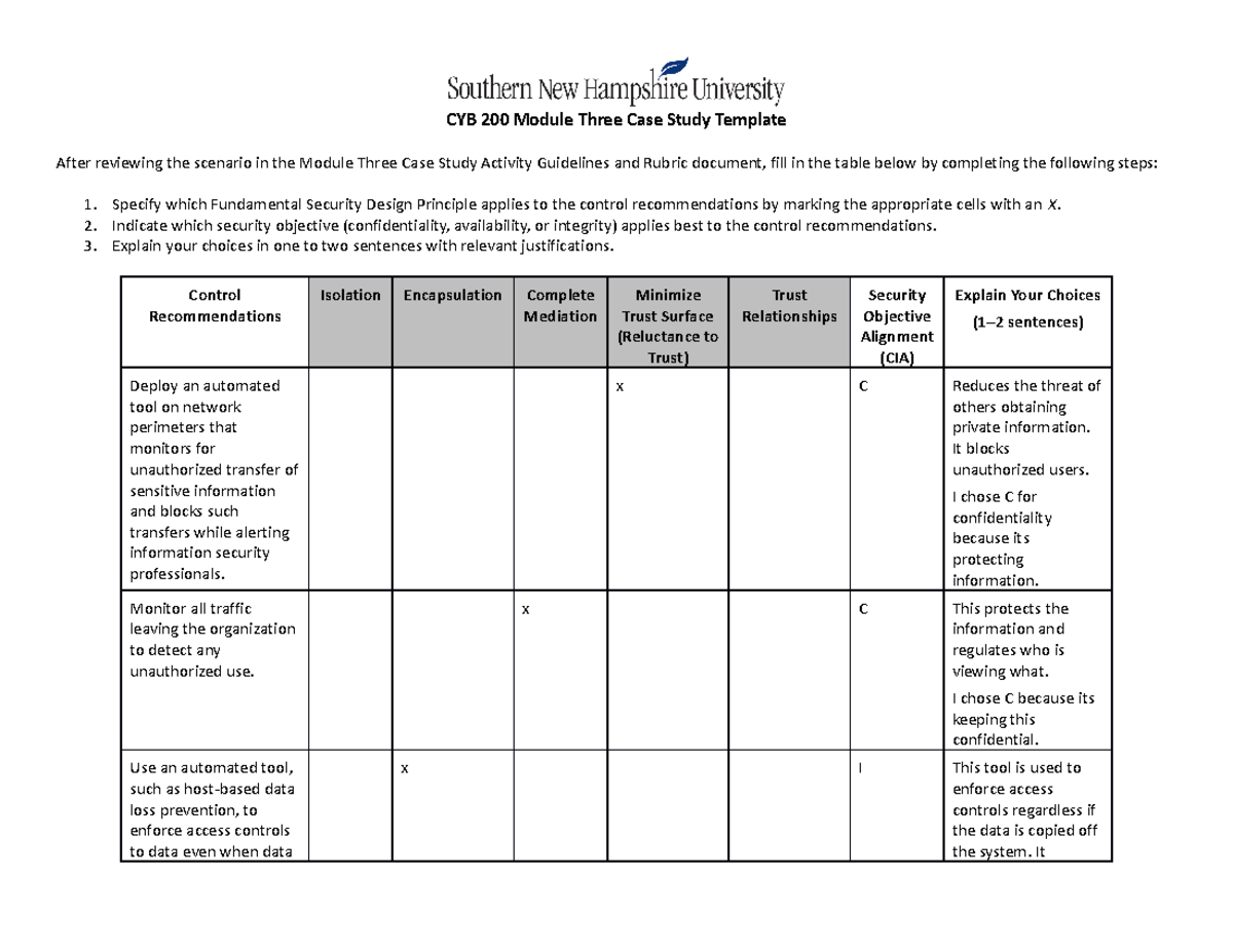 CYB 200 Module Three Case Study Template - CYB 200 Module Three Case ...