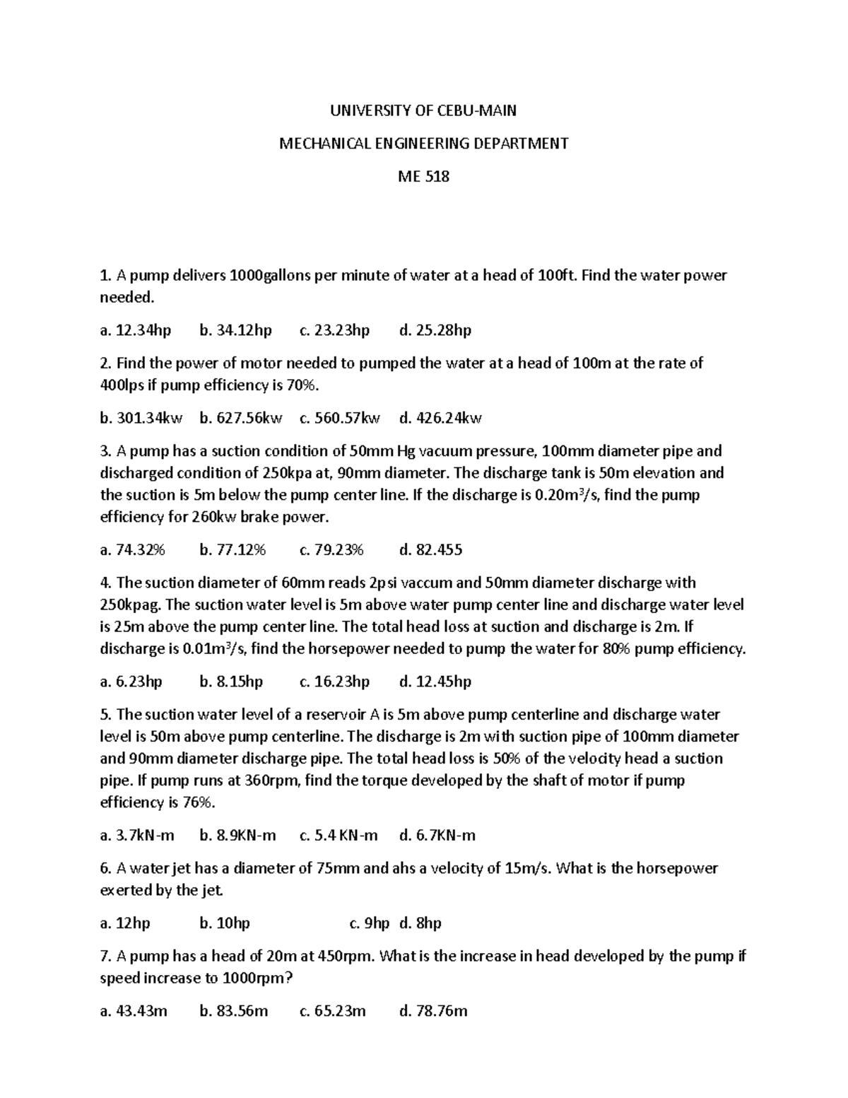 ME 518-Plates - practice questions to answer - UNIVERSITY OF CEBU-MAIN ...