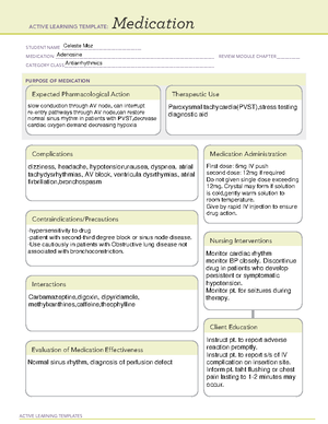 Medication template -stadol - ACTIVE LEARNING TEMPLATES Medication ...