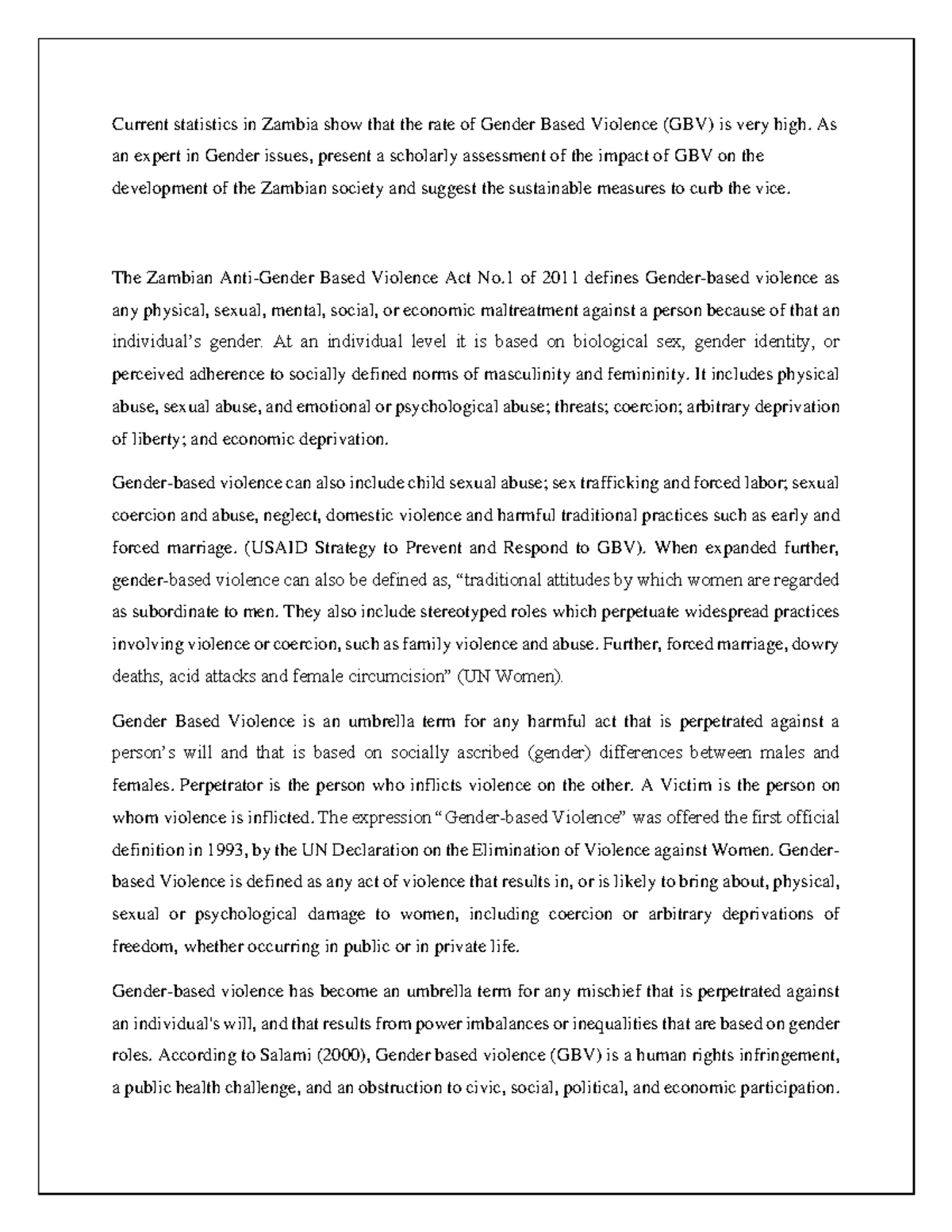 GBV - This course explains what Gender based violence is and how you ...