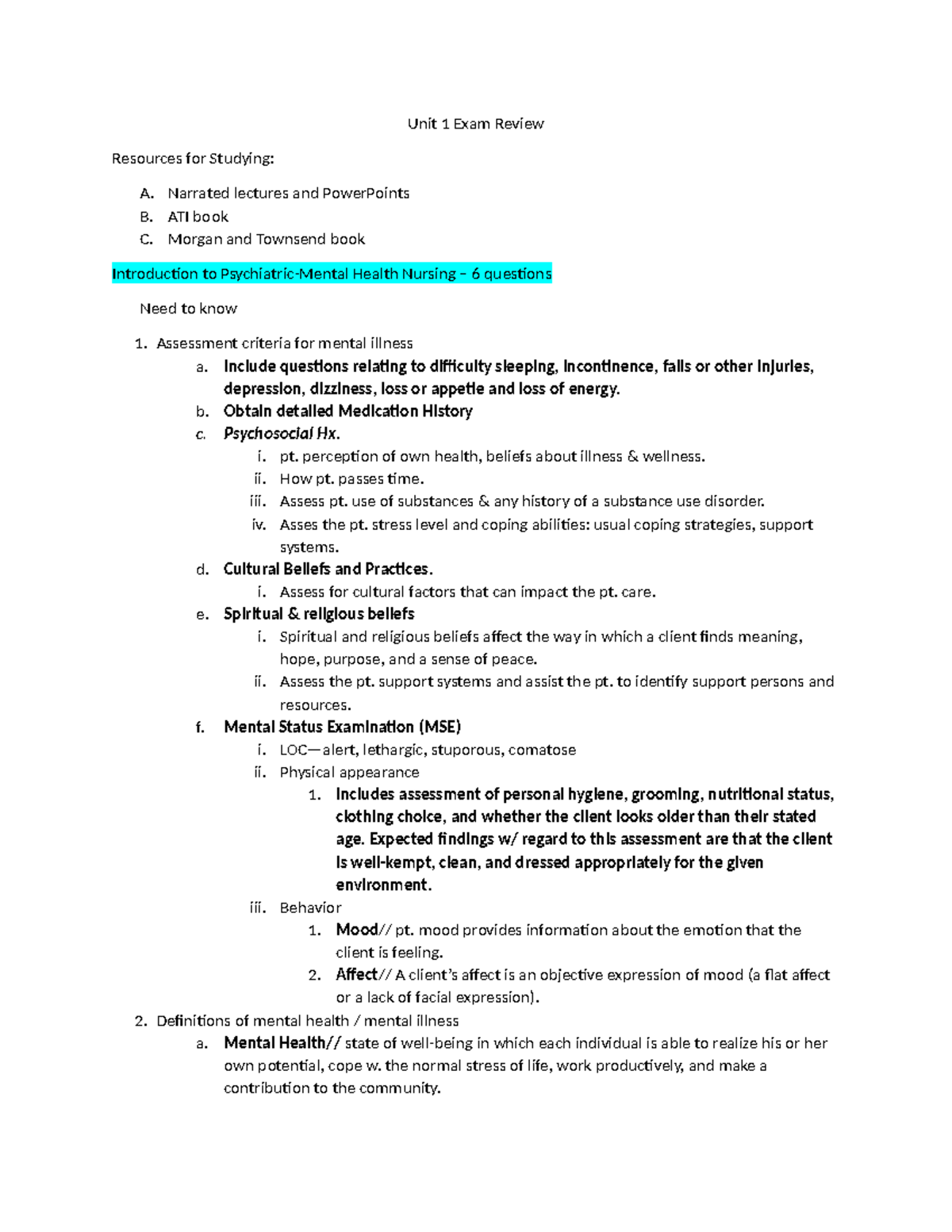 Unit 1 Exam Review - study guide - Unit 1 Exam Review Resources for ...