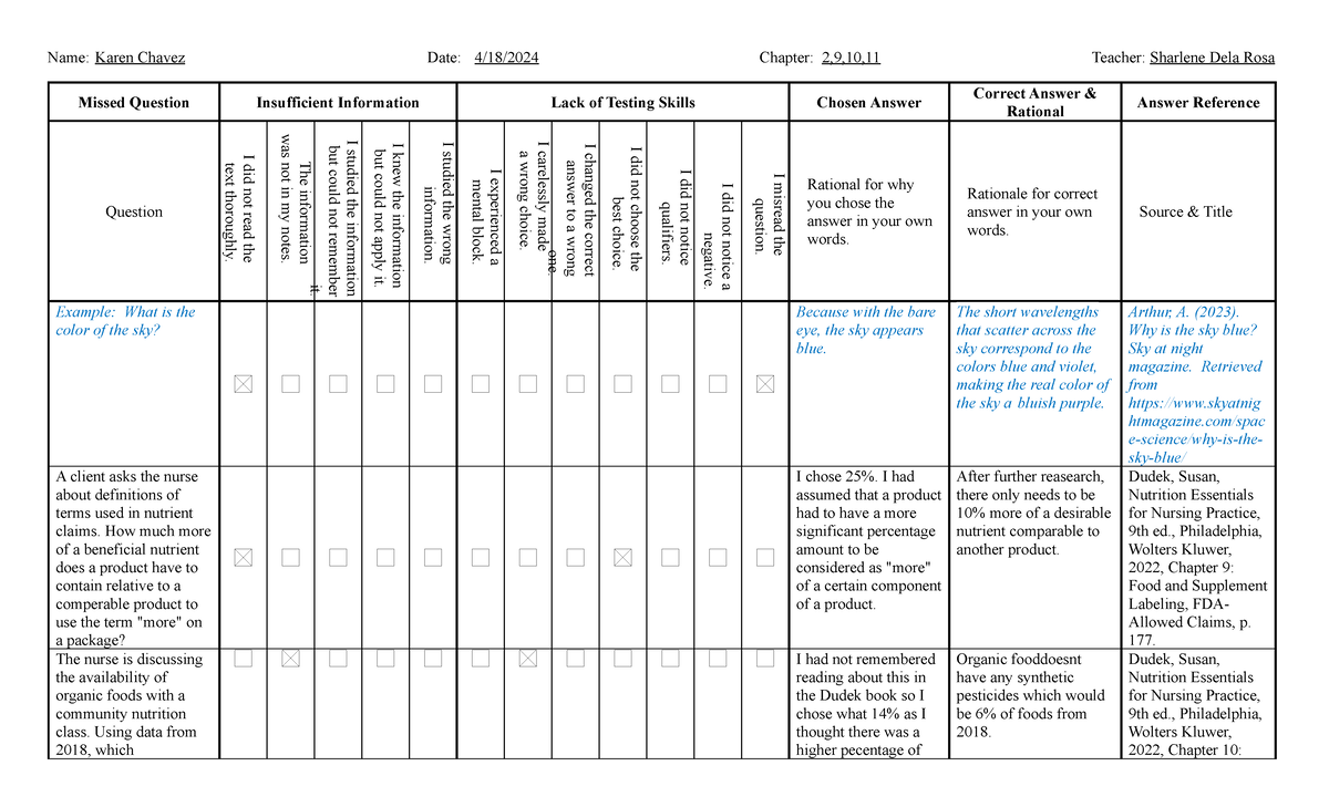 Nutrition Quiz Review 3 - The information was not in my notes. but ...