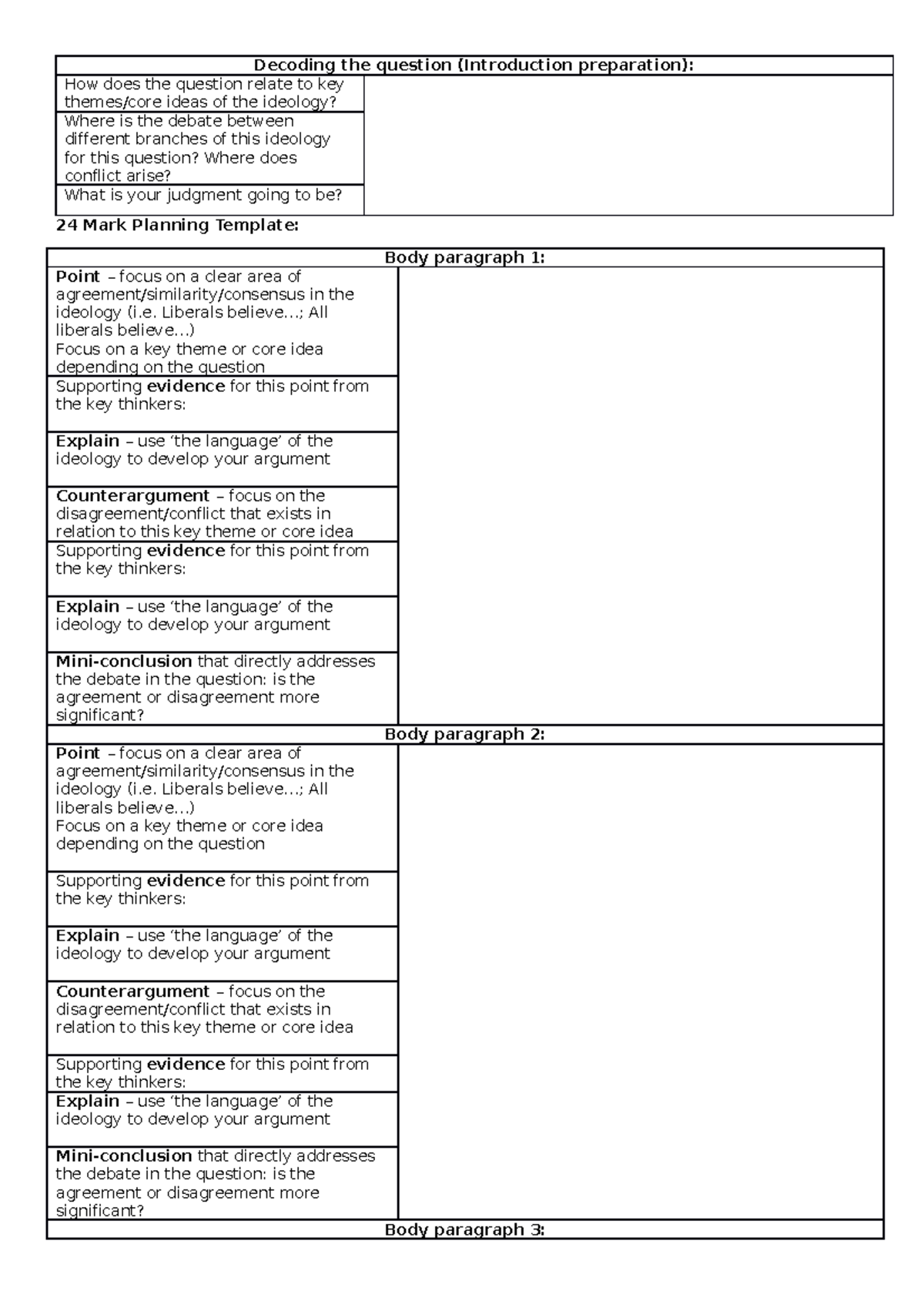 24 Mark Planning Template - Studocu