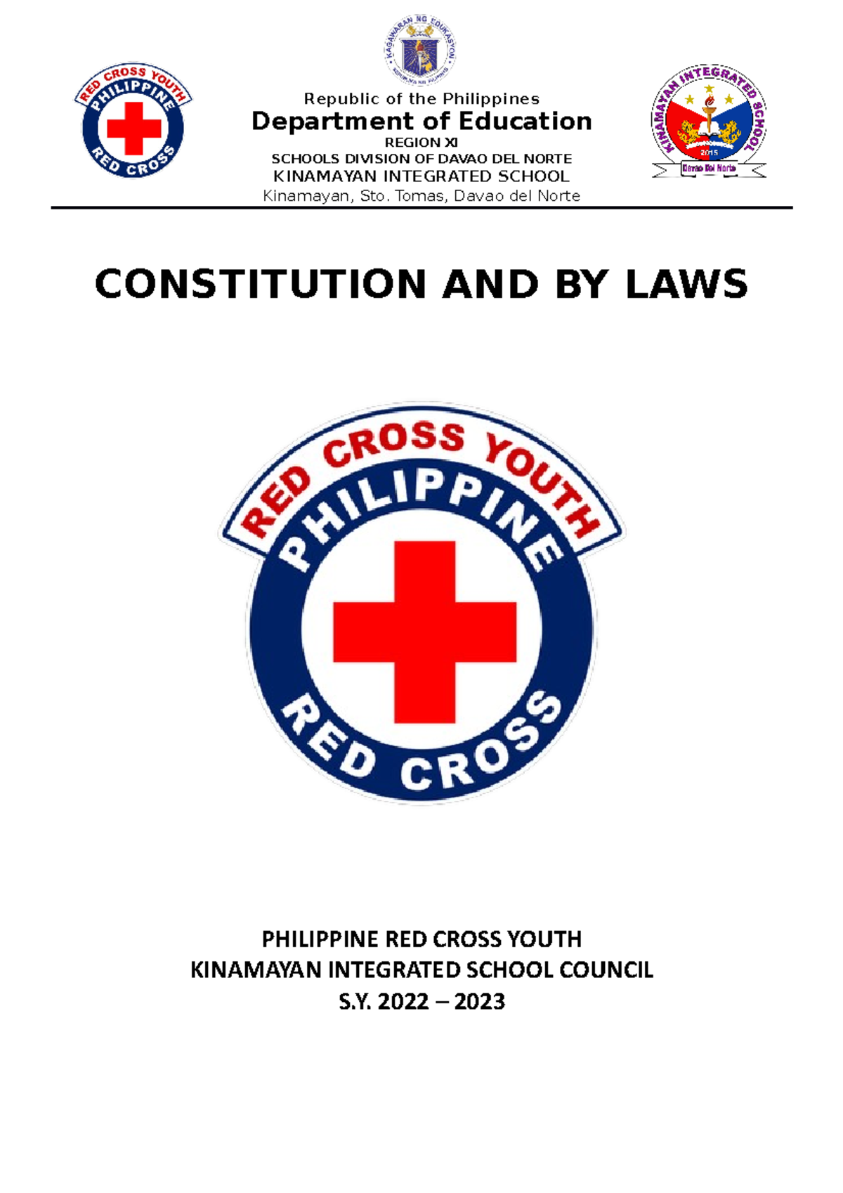 RCY Constitution AND BY LAWS - Department of Education REGION XI ...