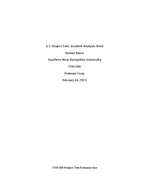 CYB 200 Project Three Resubmit - 7-1 Project Three: Technical Brief ...