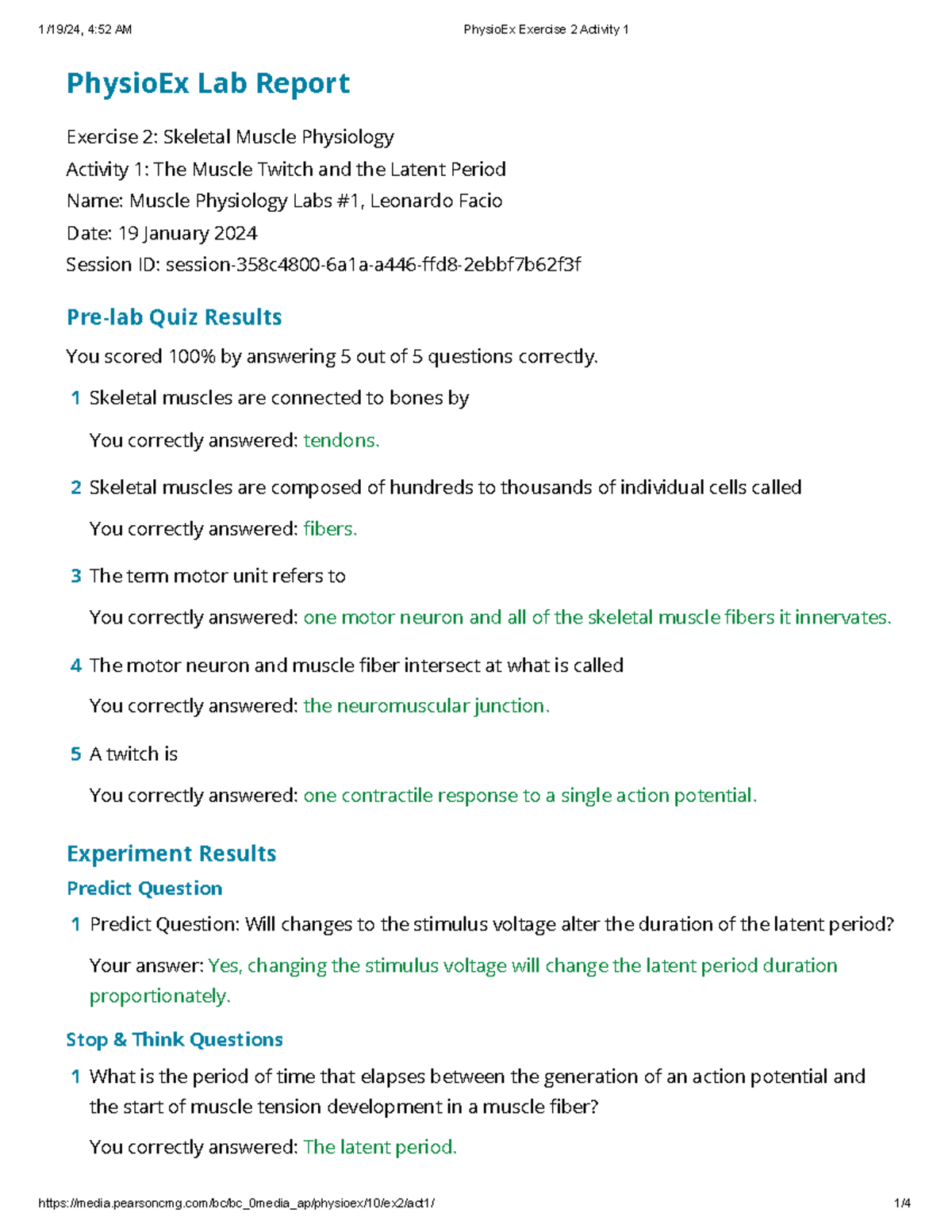 Physio Ex Exercise 2 Activity 1 - PhysioEx Lab Report Exercise 2 ...