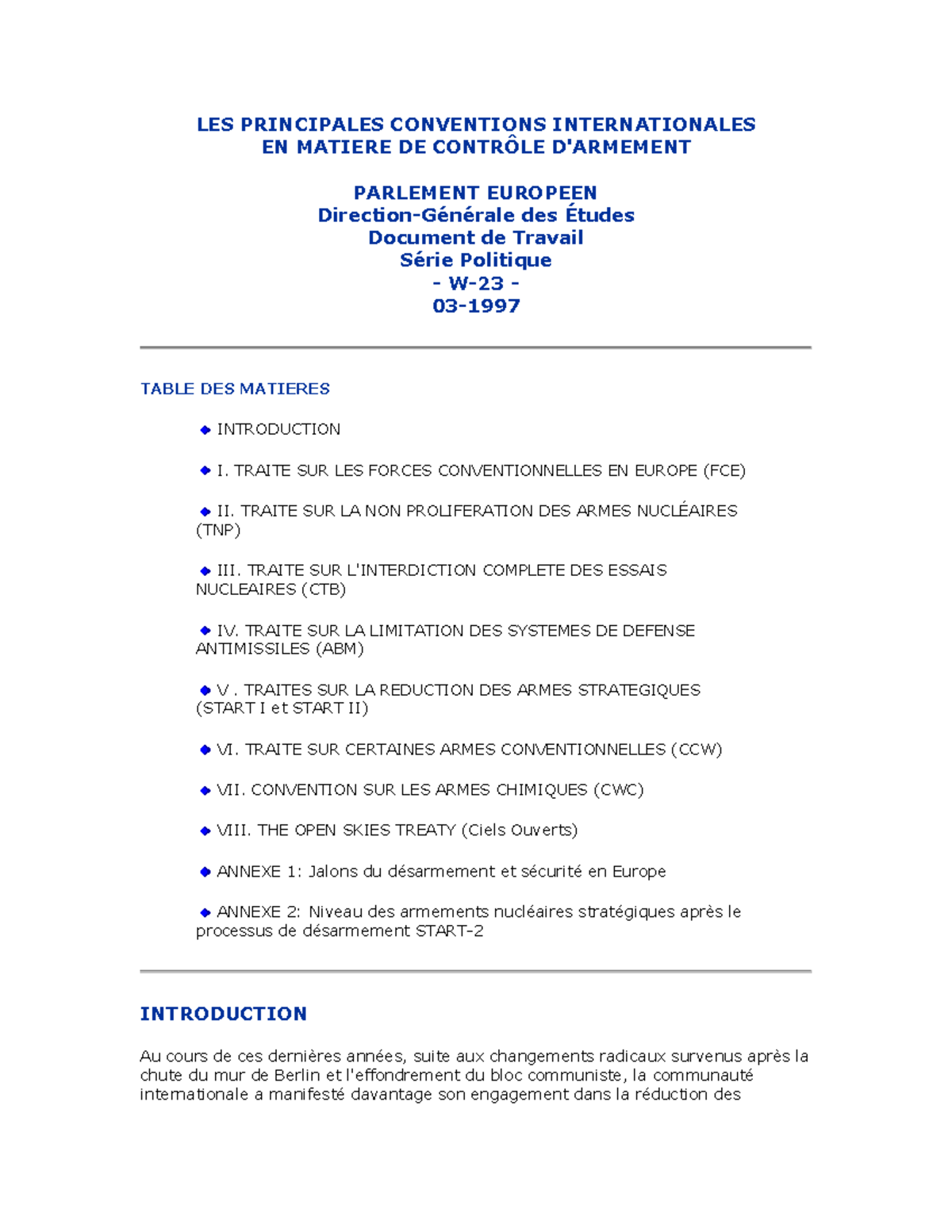 Les conventions internationales - LES PRINCIPALES CONVENTIONS ...