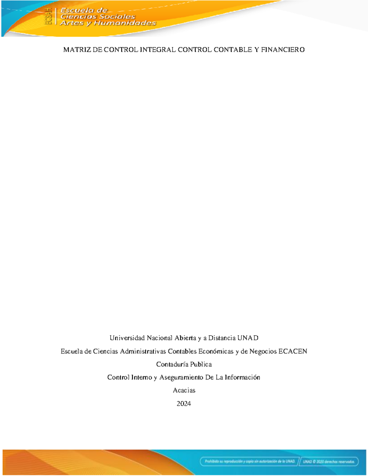MATRIZ DE CONTROL INTEGRAL CONTROL CONTABLE Y FINANCIERO - Las medidas ...