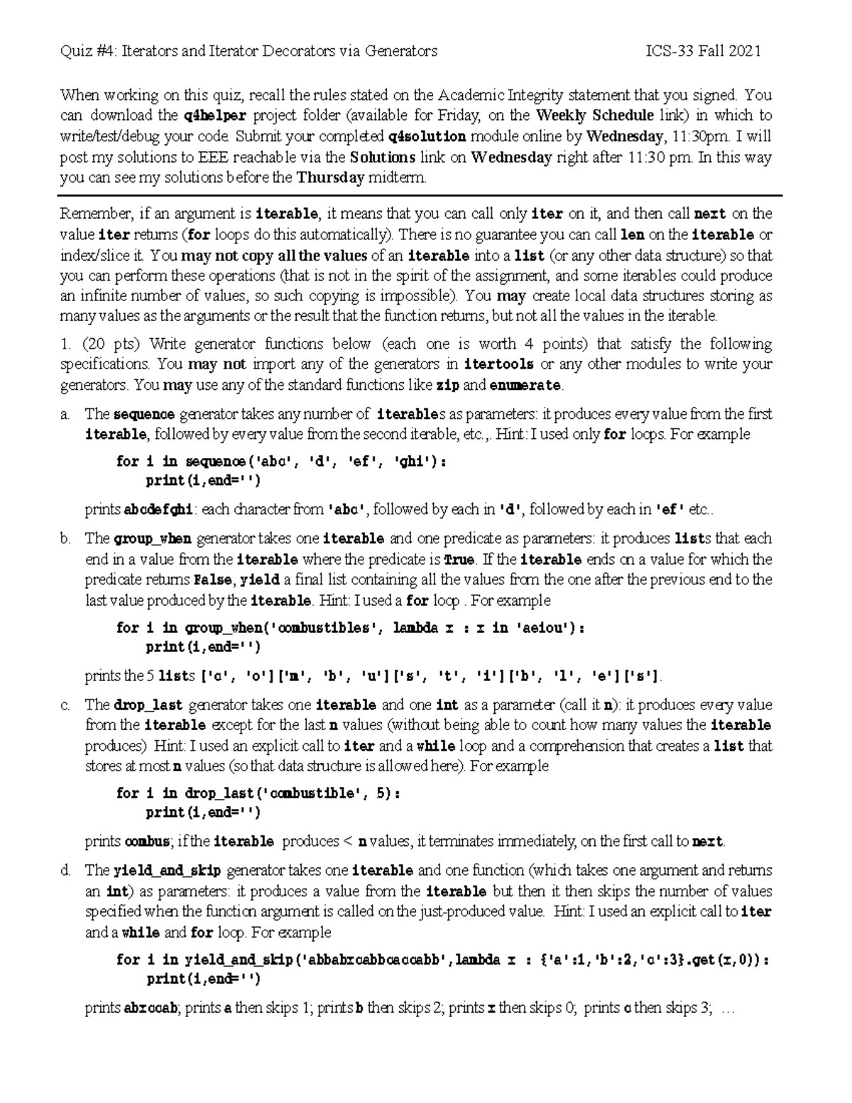 Fall 2021 Quiz 4 - ICS33 - UCI - Studocu