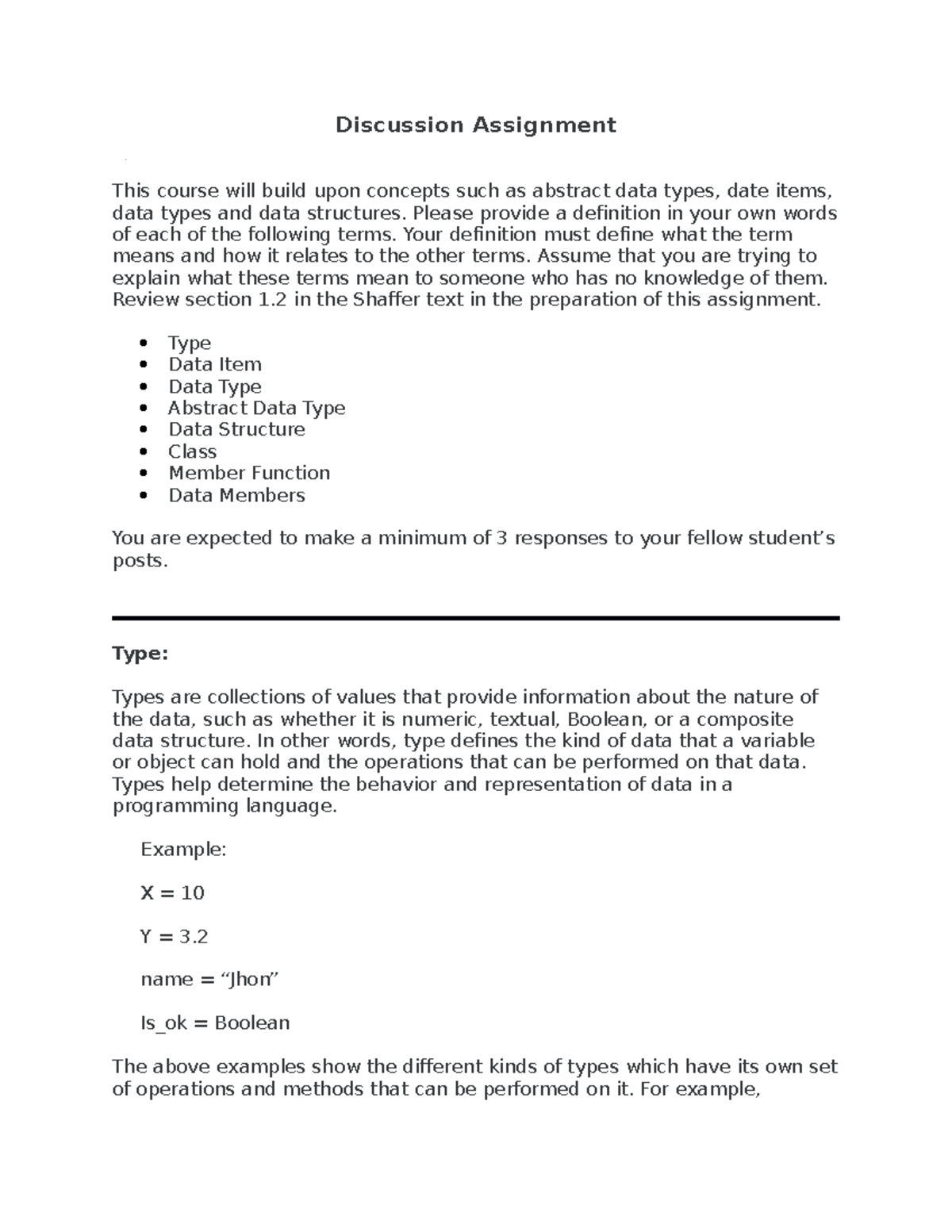Discussion Assignment Discussion Assignment This Course Will Build Upon Concepts Such As