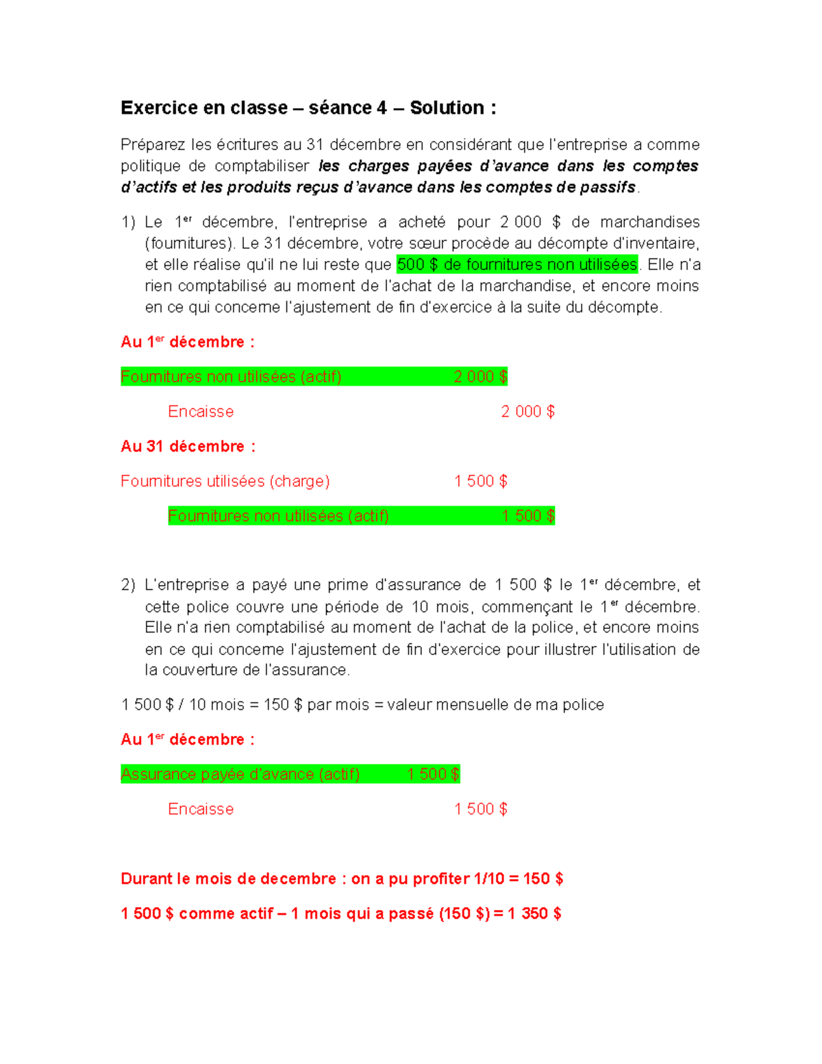 Exercice en classe - seance 4 - solutions - Exercice en classe – séance ...