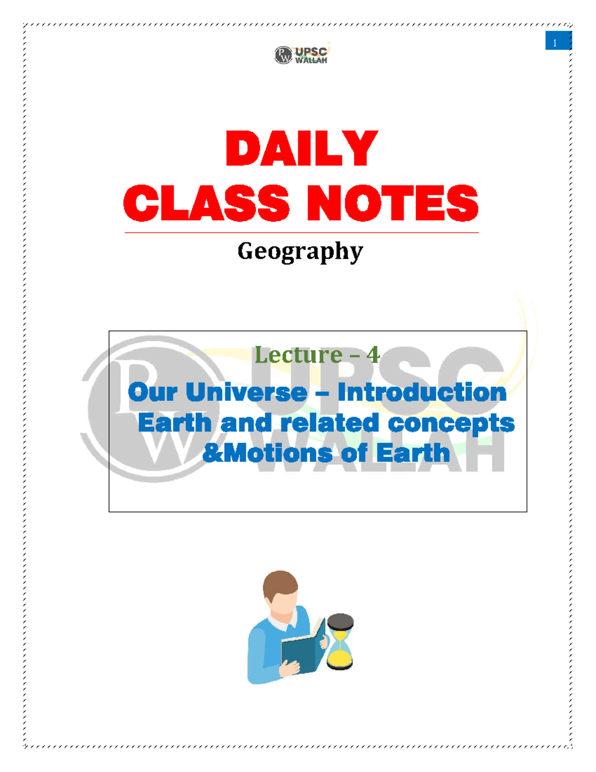 Geography upsc4 - Notes - Lecture – 4 Geography Our Universe ...