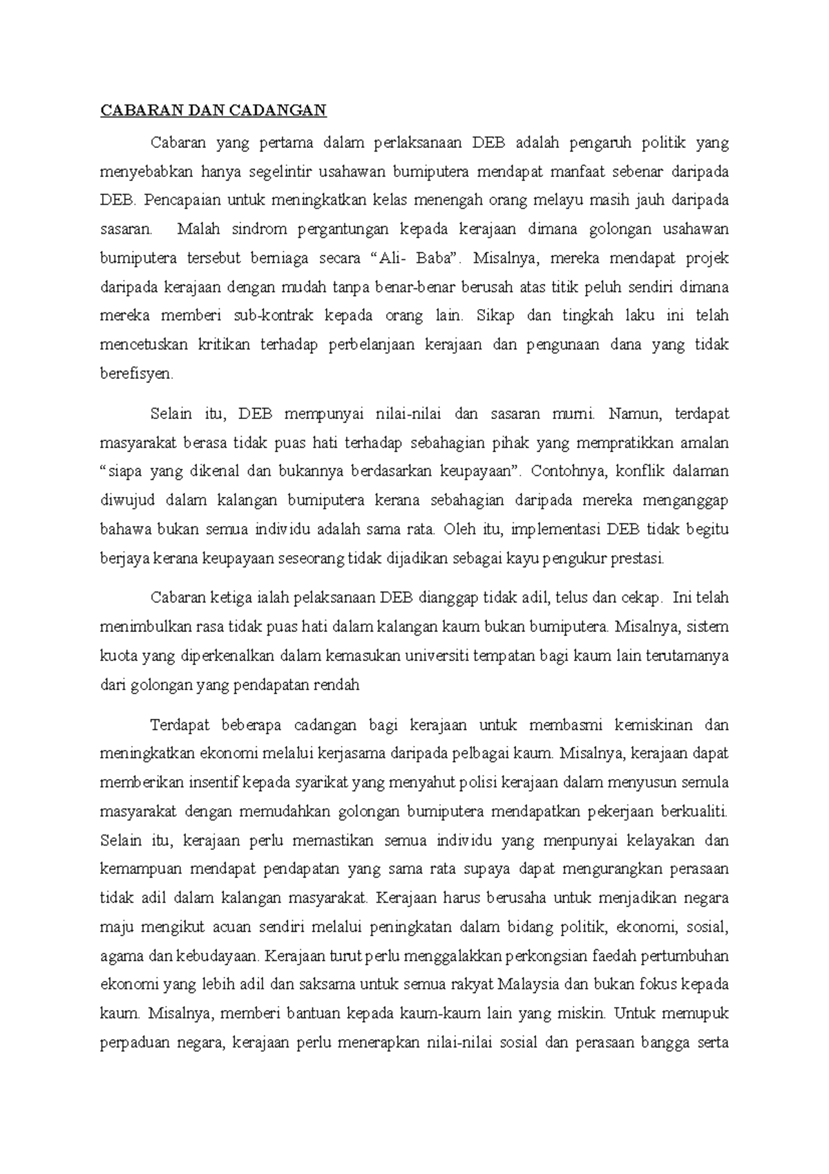 Cabaran DAN Cadangan pembentangan - CABARAN DAN CADANGAN Cabaran yang ...