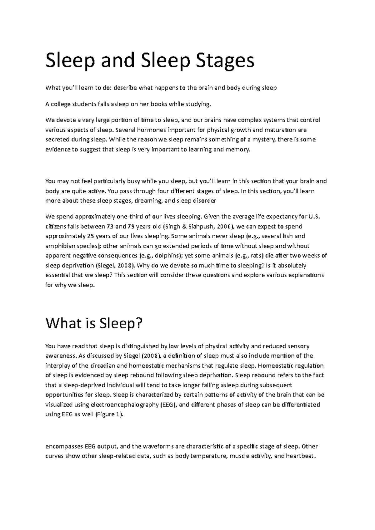 Sleep and Sleep Stages - Sleep and Sleep Stages What you’ll learn to do ...