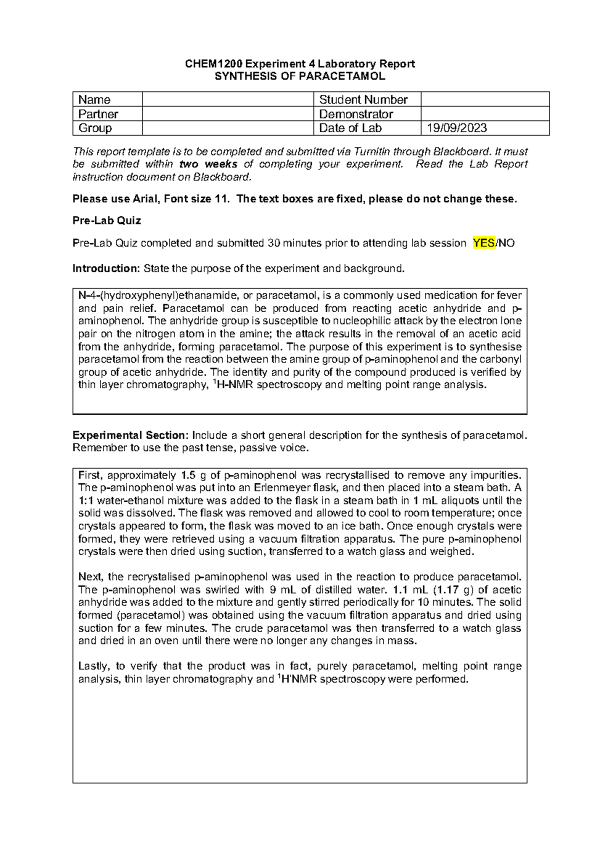 CHEM1200 Experiment 4Report S22023 studocu - CHEM1 200 Experiment 4 ...