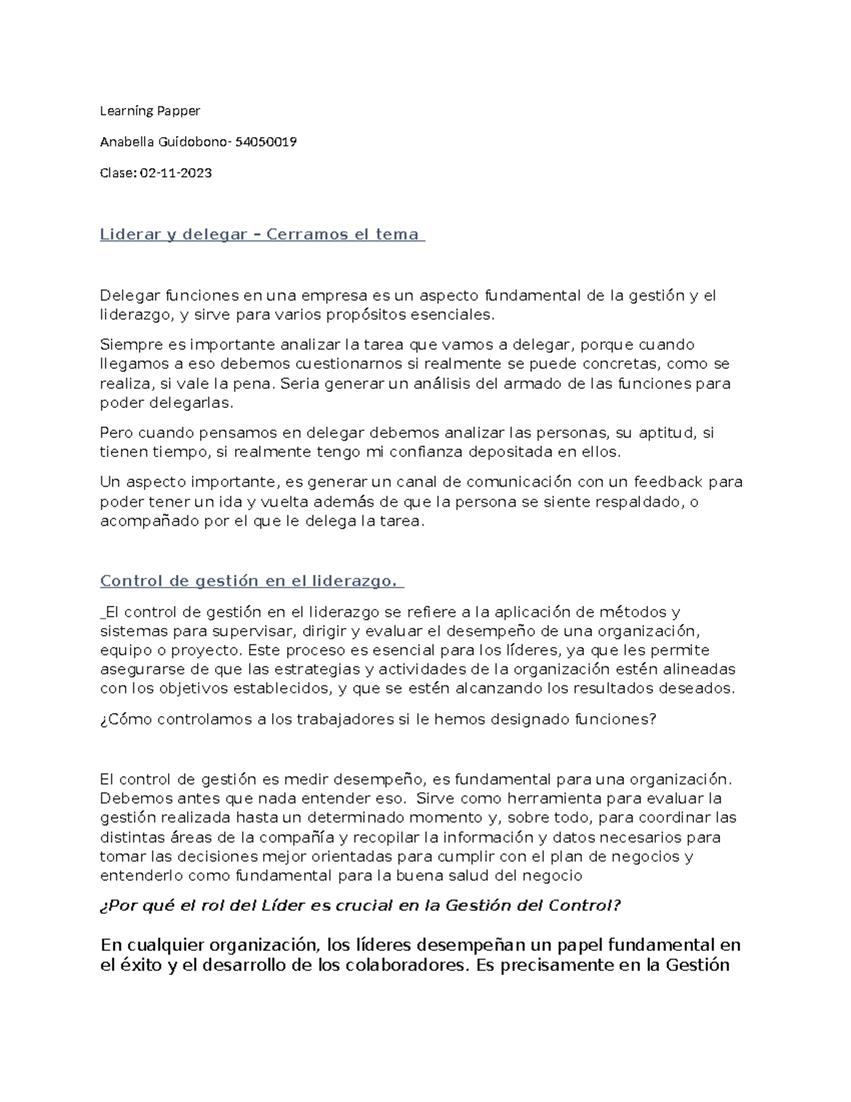 Learning Papper - Clase 02 de noviembre - Learning Papper Anabella ...