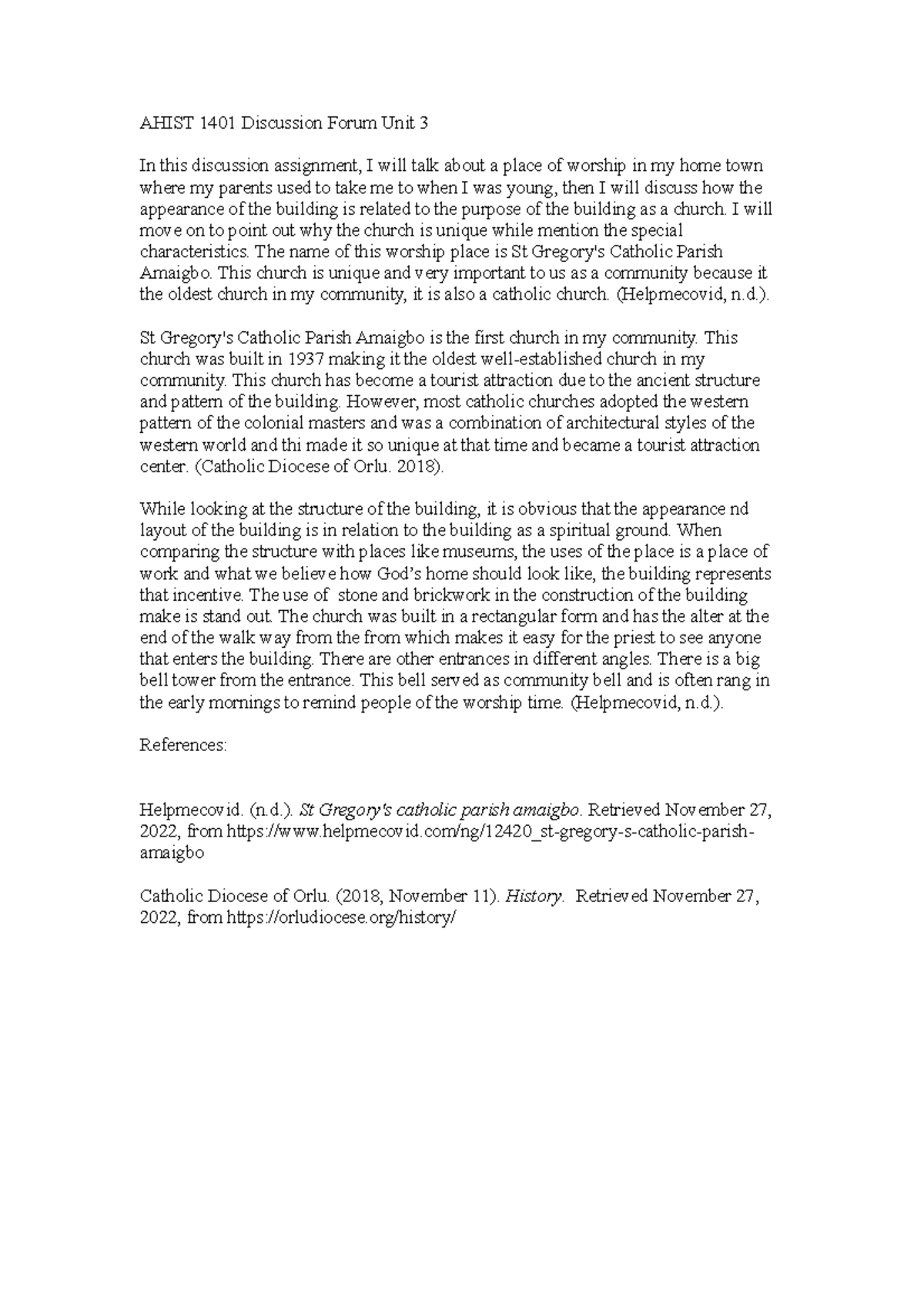 Ahist 1401 Discussion Forum Unit 3 - AHIST 1401 Discussion Forum Unit 3 In this discussion - Studocu