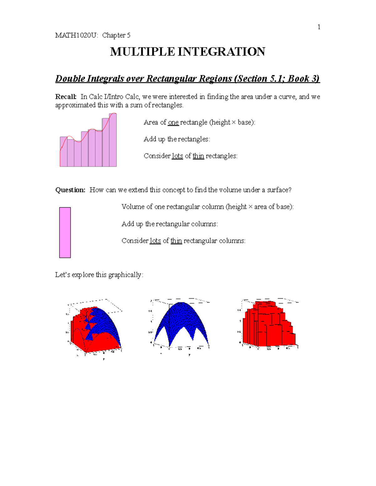 Mod9a multintintro - class notes - MATH1020U: Chapter 5 MULTIPLE ...