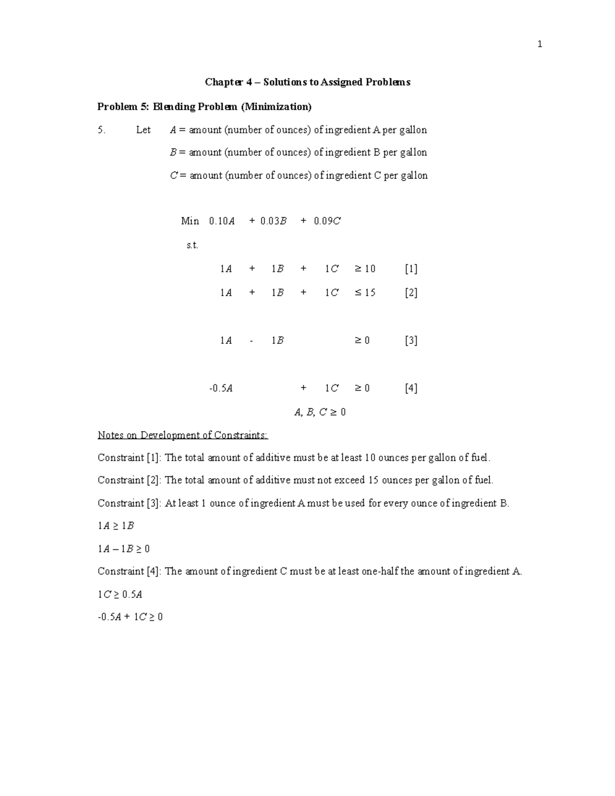 Chapter 4 - Solutions to Assigned Problems - Chapter 4 – Solutions to Assigned Problems Problem ...