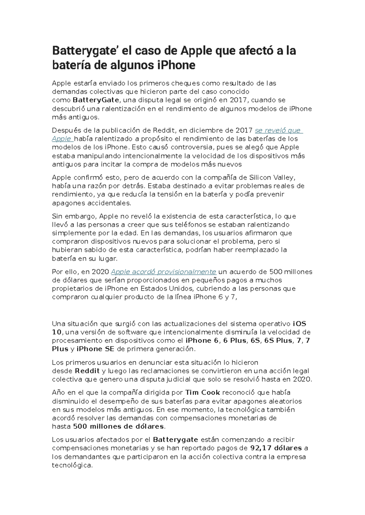 Batterygate - Batterygate’ el caso de Apple que afectó a la batería de ...